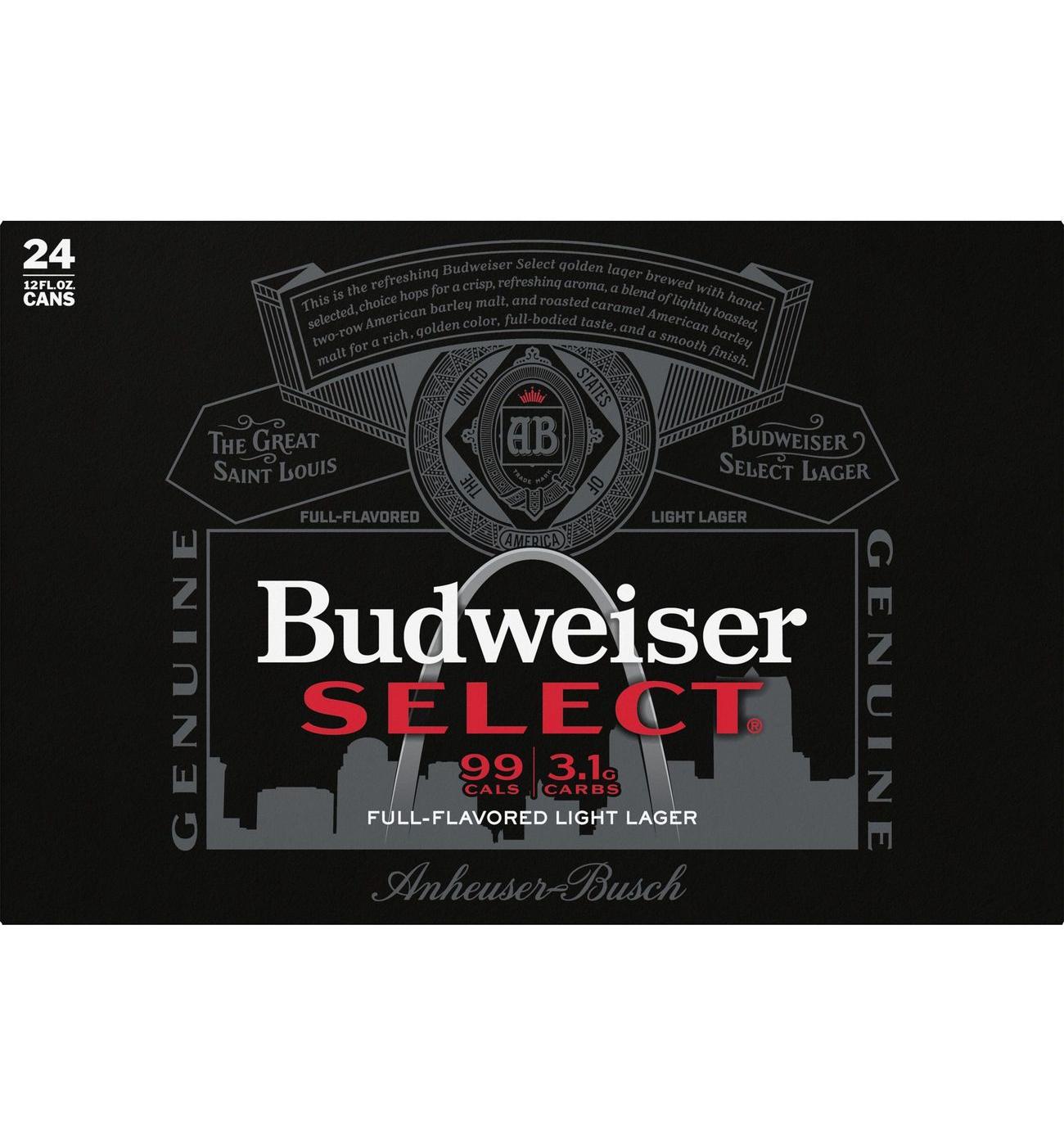 Budweiser Select Light Lager Beer 24 pk Cans - Shop Beer at H-E-B
