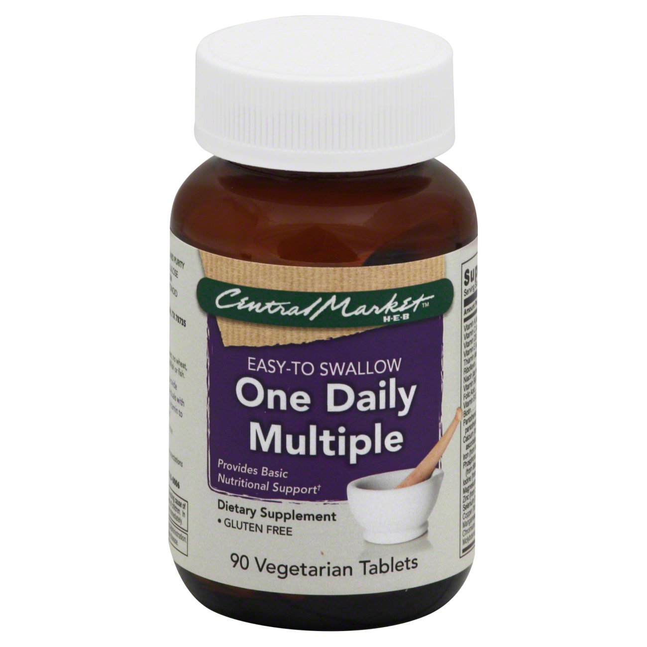 Central Market One Daily Multiple Easy-to Swallow Vegetarian Tablets ...
