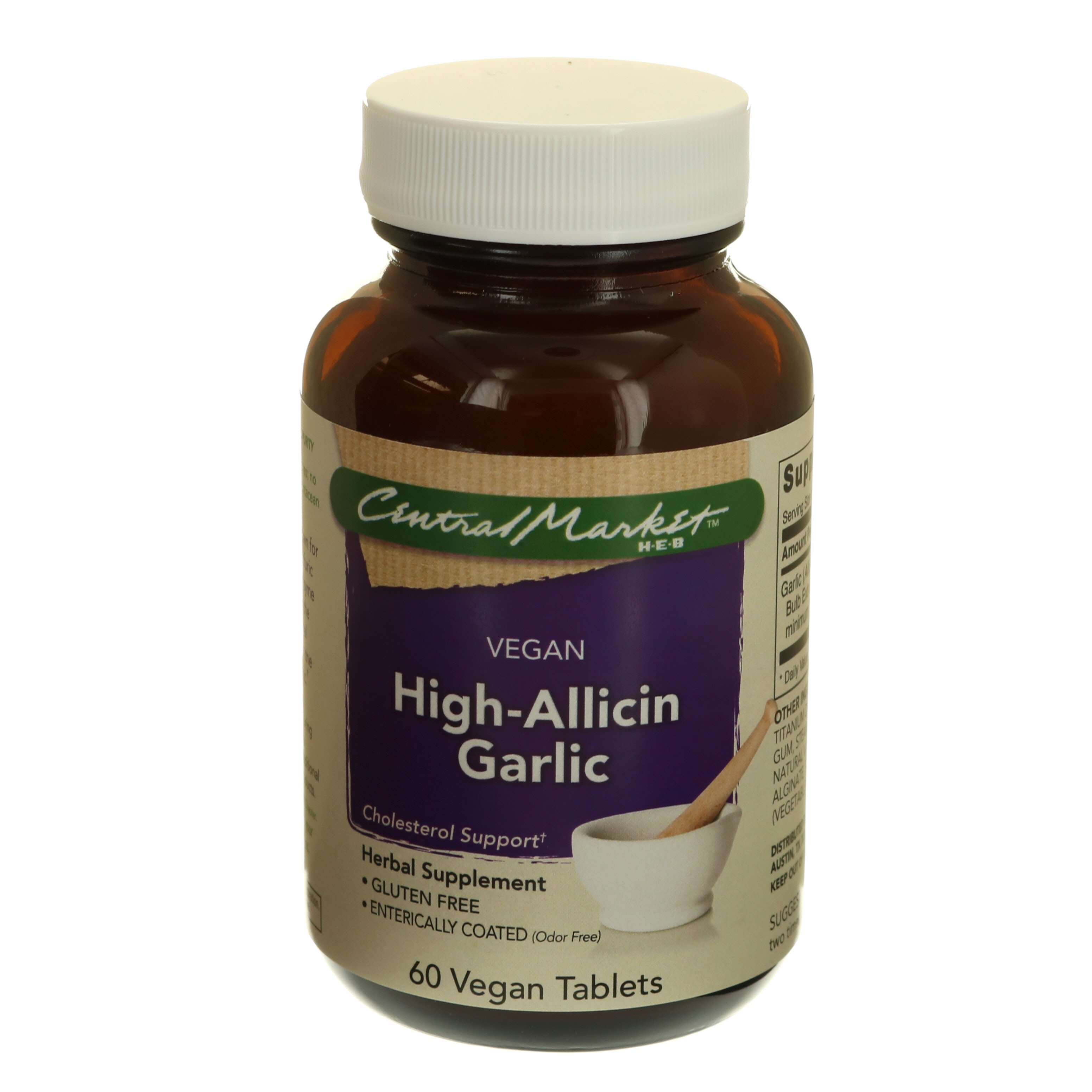 Central Market Vegan High-Allicin Garlic 500 mg Vegan Tablets - Shop ...