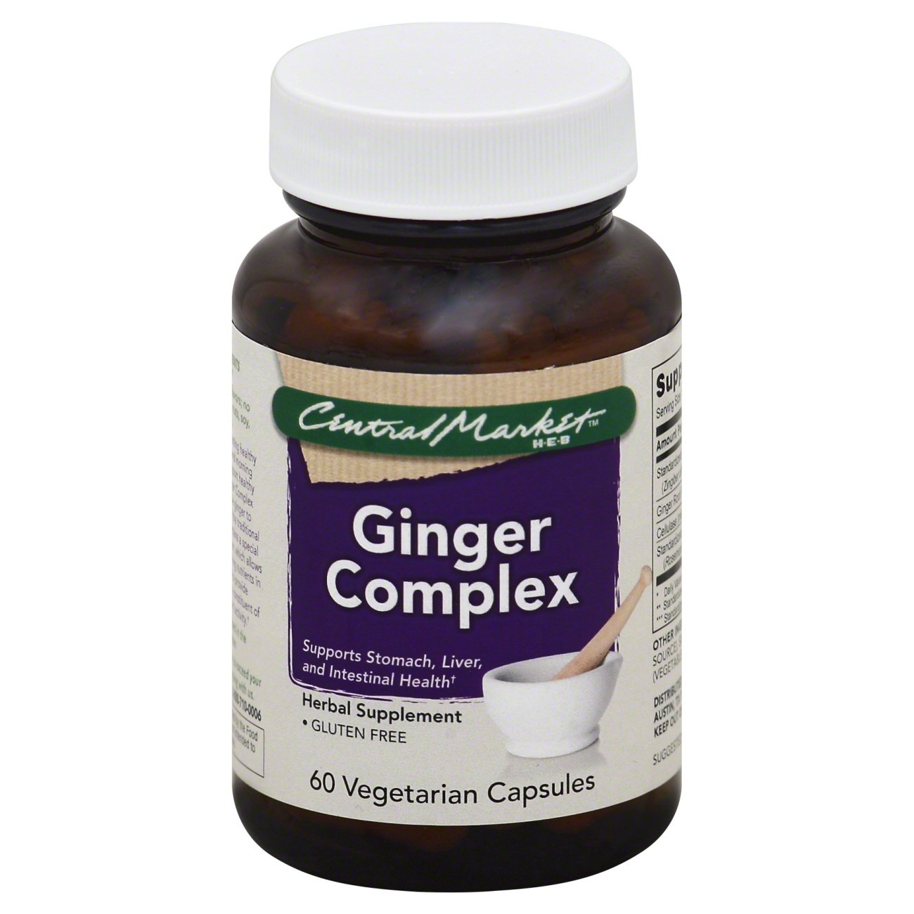 Central Market Ginger Complex Vegetarian Capsules - Shop Herbs ...