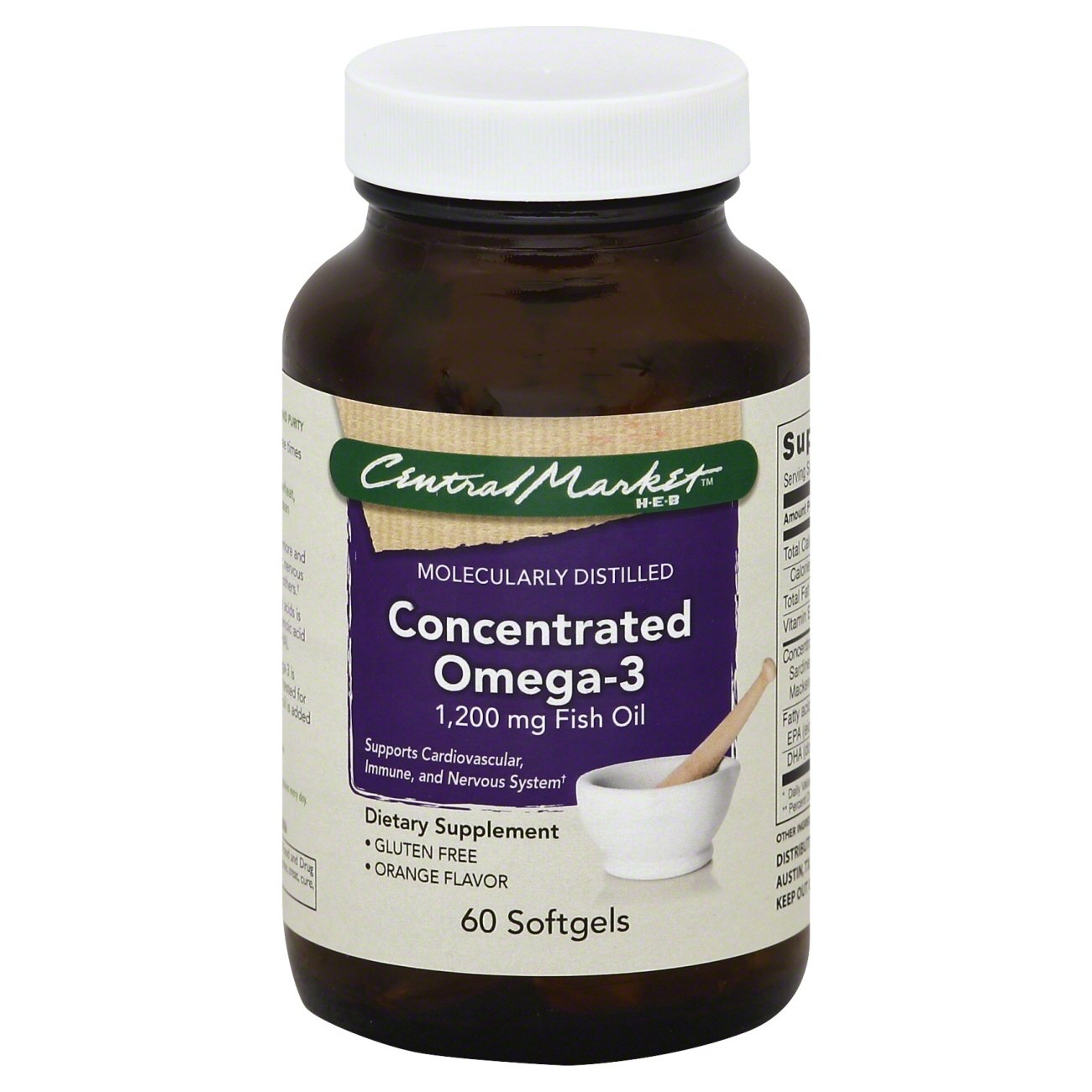 Central Market Concentrated Omega-3 Fish Oil 1200 mg Orange Flavored ...