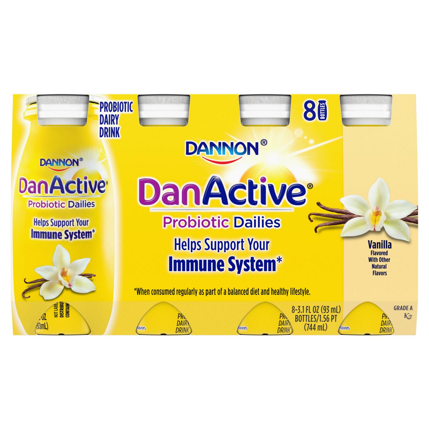 DanActive Probiotic Dailies Vanilla Dairy Drink 8 pk Bottles - Shop ...