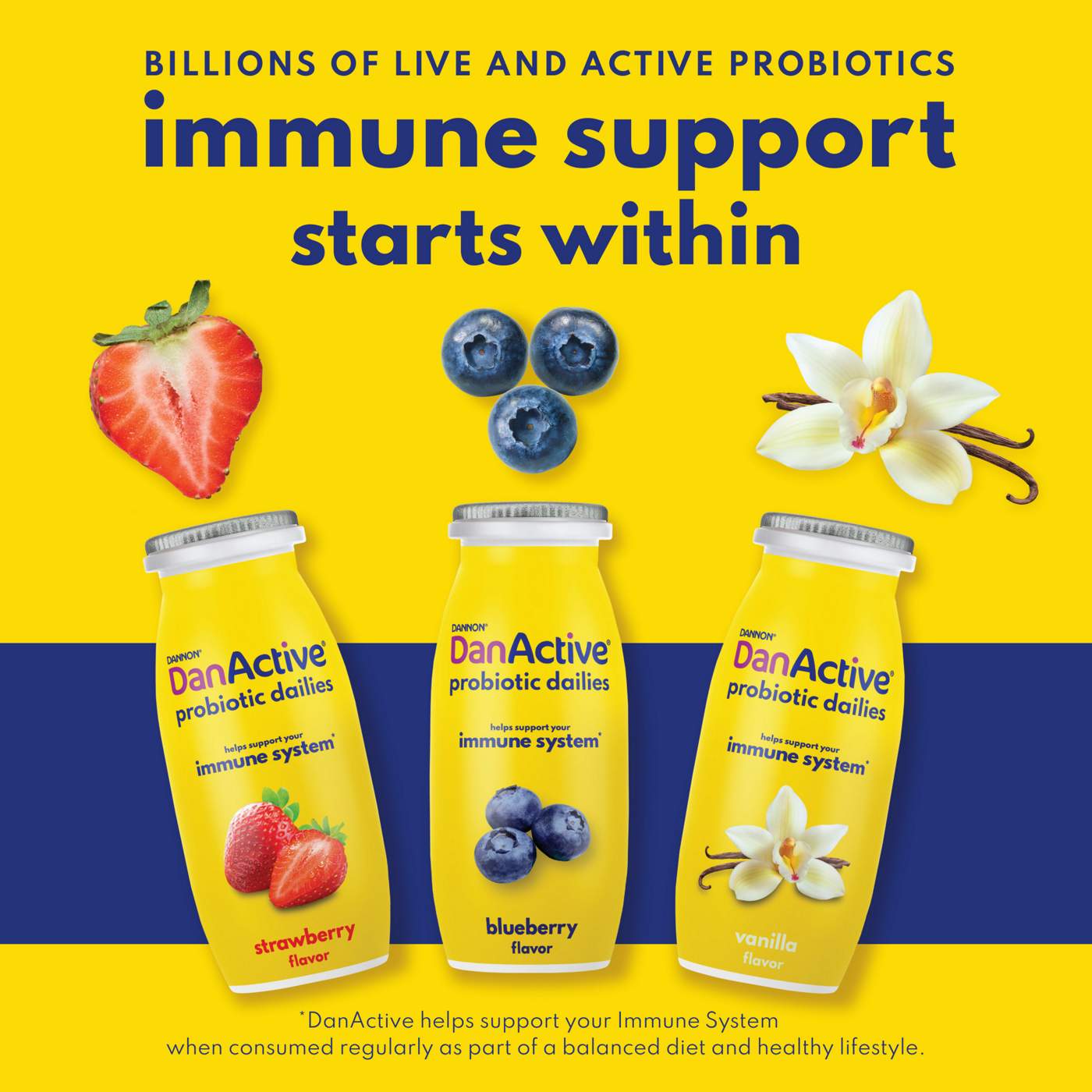 DanActive Probiotic Dailies Vanilla Dairy Drink 8 pk Bottles - Shop ...