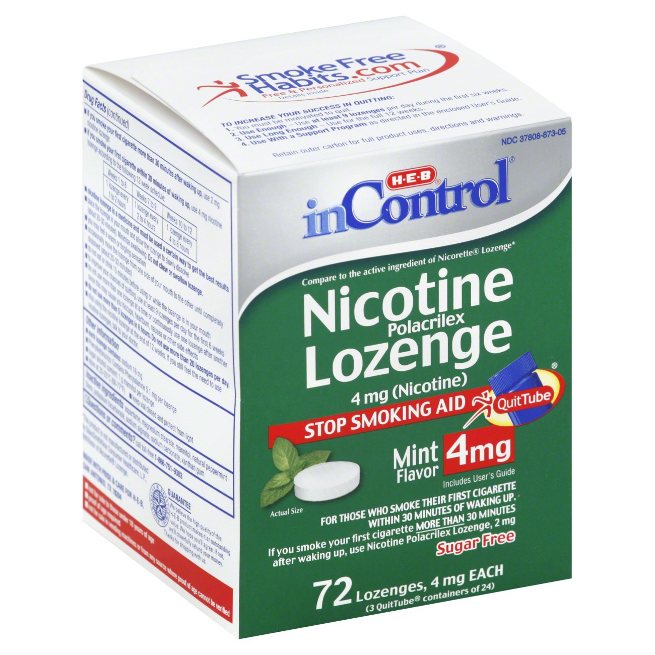 H-E-B InControl Lozenge Nicotine Mint Flavor Lozenges Stop Smoking Aid ...