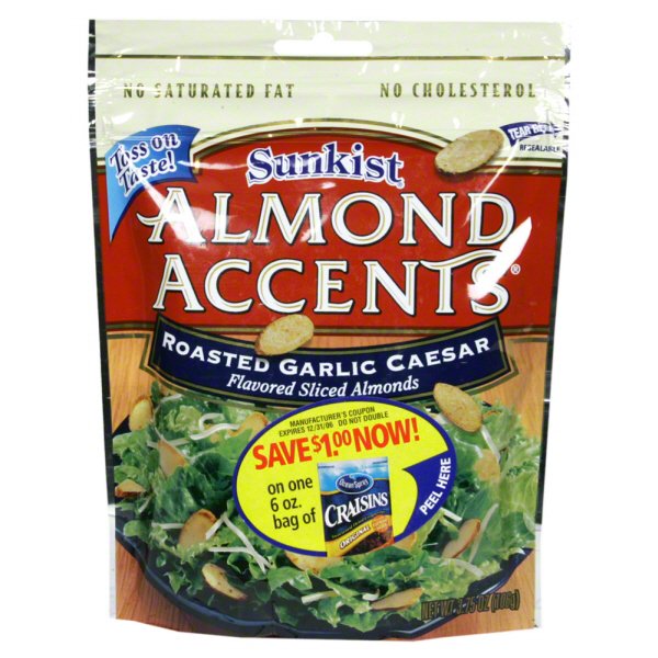 Sunkist Almond Accents Roasted Garlic Caesar Sliced Almonds - Shop ...