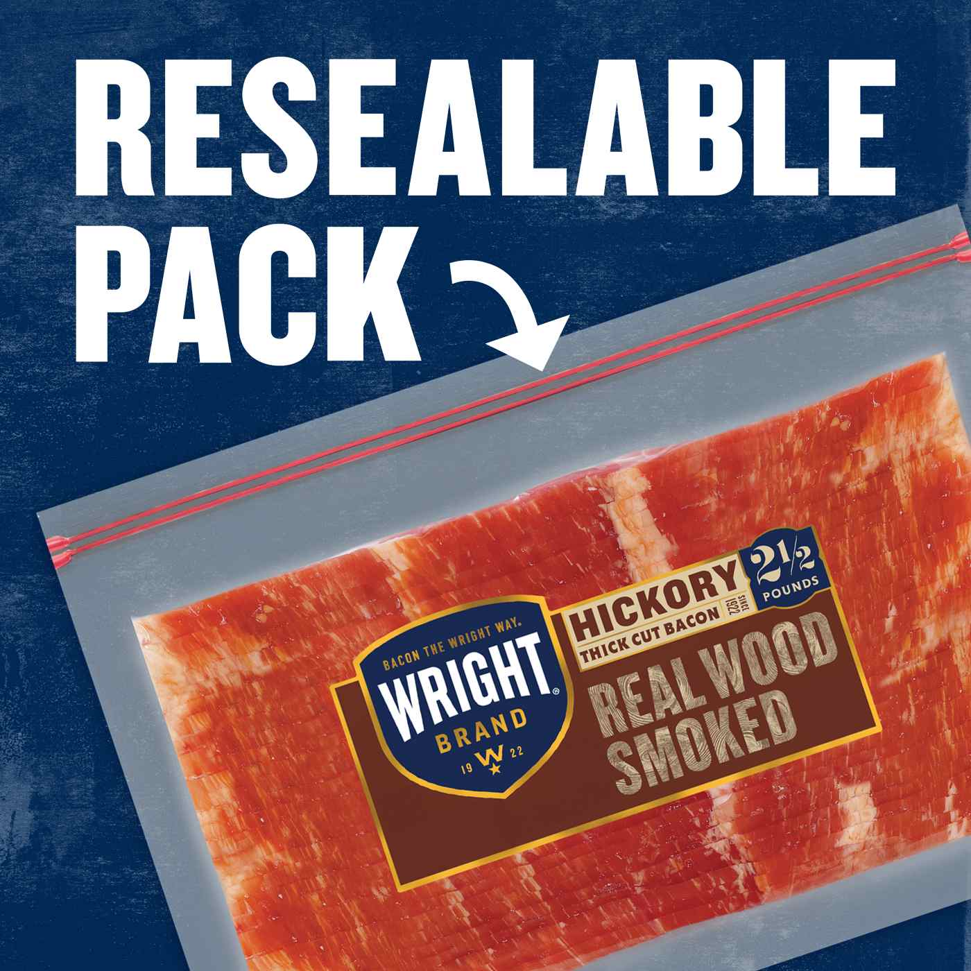 Wright Brand Hickory Real Wood Smoked Thick Cut Bacon - Shop Bacon at H-E-B