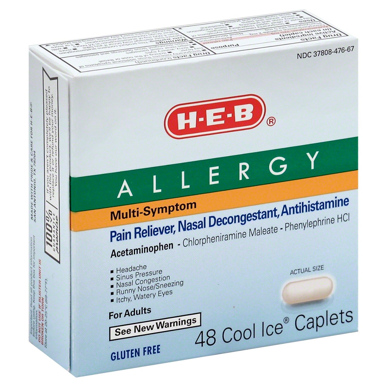 H-E-B Allergy Multi-symptom Cool Ice Caplets - Shop Sinus & allergy at ...