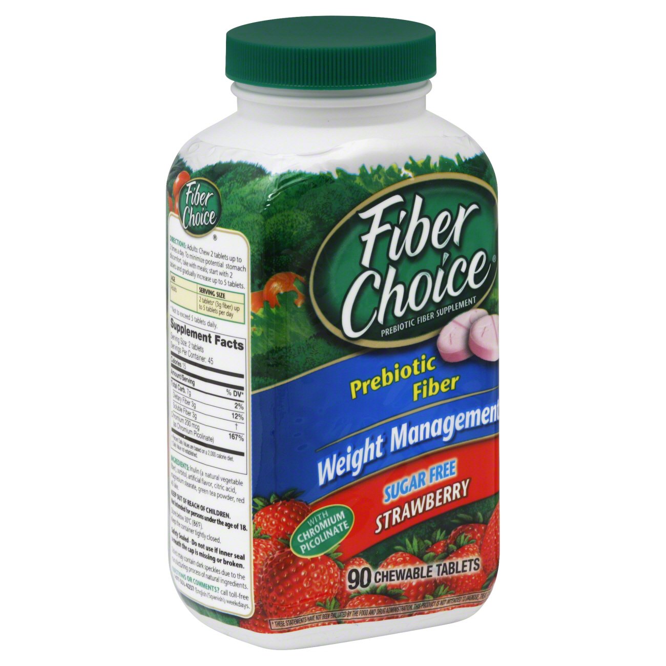Fiber Choice Strawberry Prebiotic Fiber Weight Management Sugar Free ...