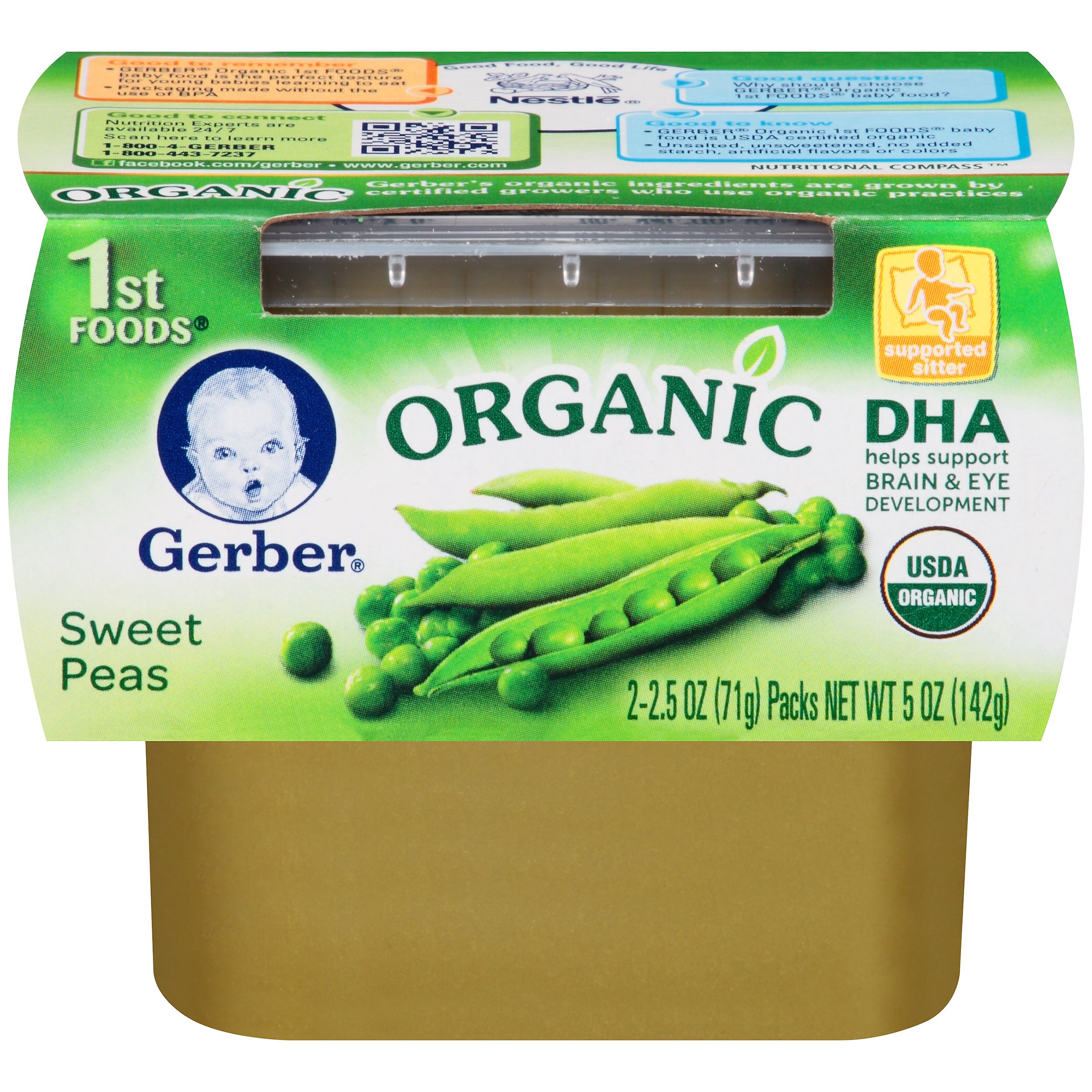 Gerber Organic 1st Foods Sweet Peas - Shop Food & Formula at H-E-B