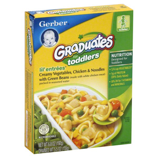 Gerber Graduates Lil' Entrees Creamy Vegetables, Chicken & Noodles with ...