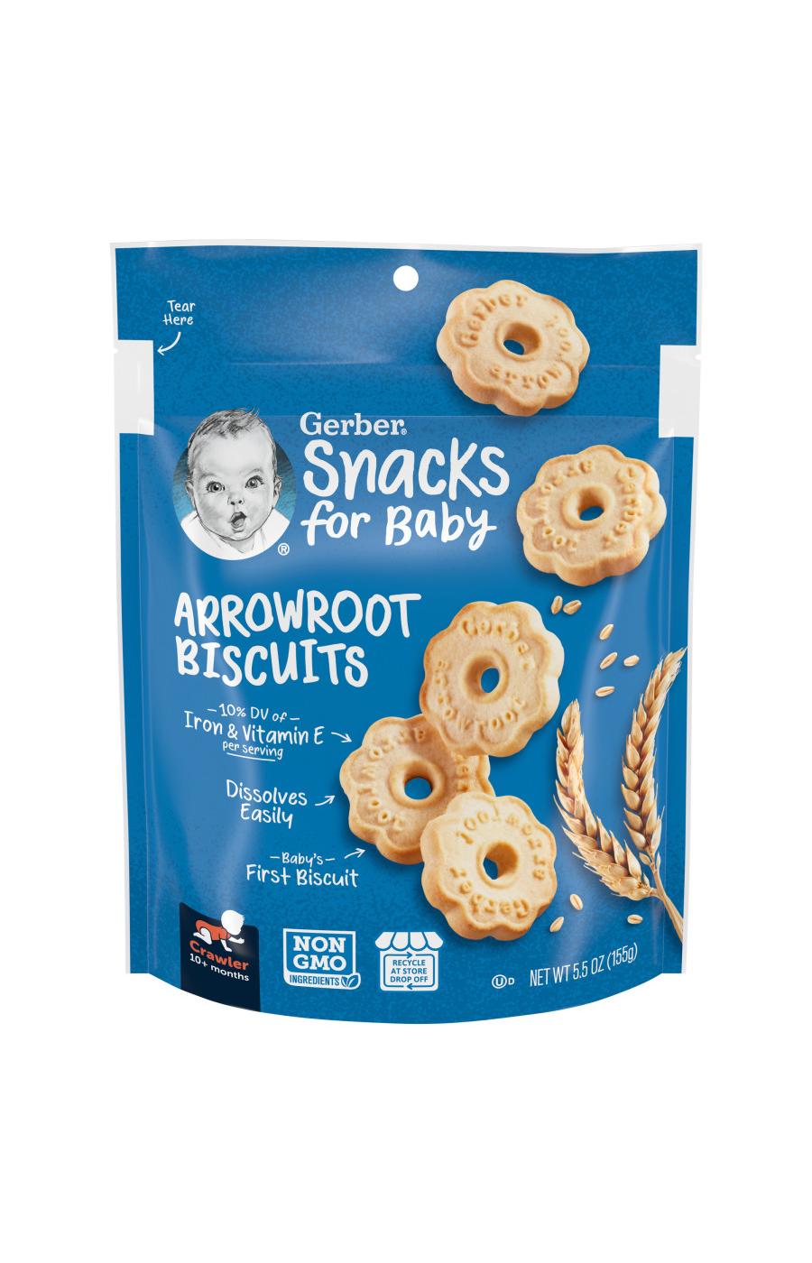 Gerber Snacks for Baby - Arrowroot Biscuits - Shop Toddler food at H-E-B
