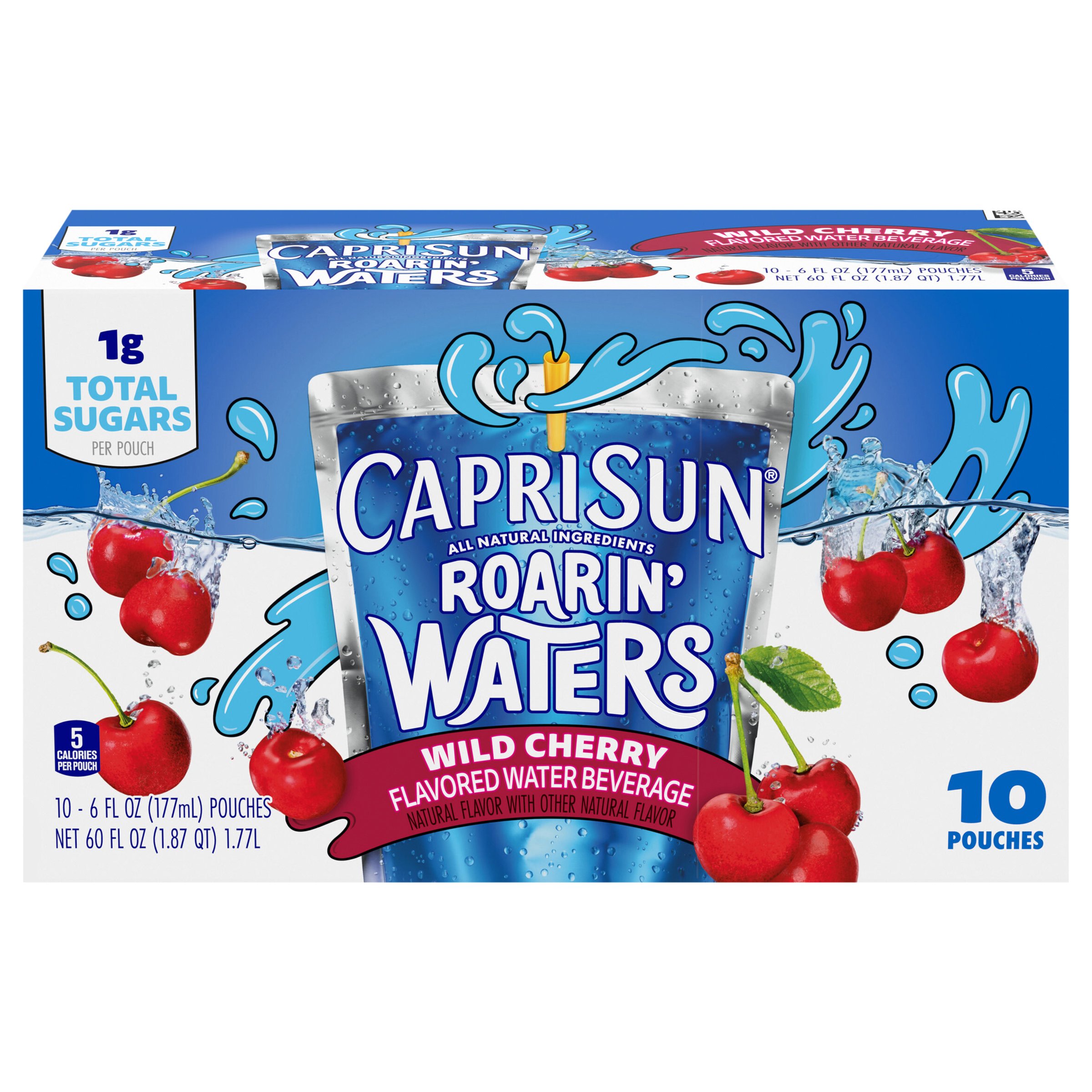 Capri Sun Roarin Waters Wild Cherry Water Beverage 10 Pk Pouches