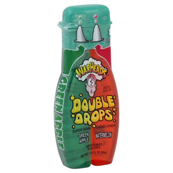 Warheads Double Drops Green Apple/Watermelon Super Sour Liquid Candy ... Warheads Double Drops Green Apple/Watermelon Super Sour Liquid Candy ...