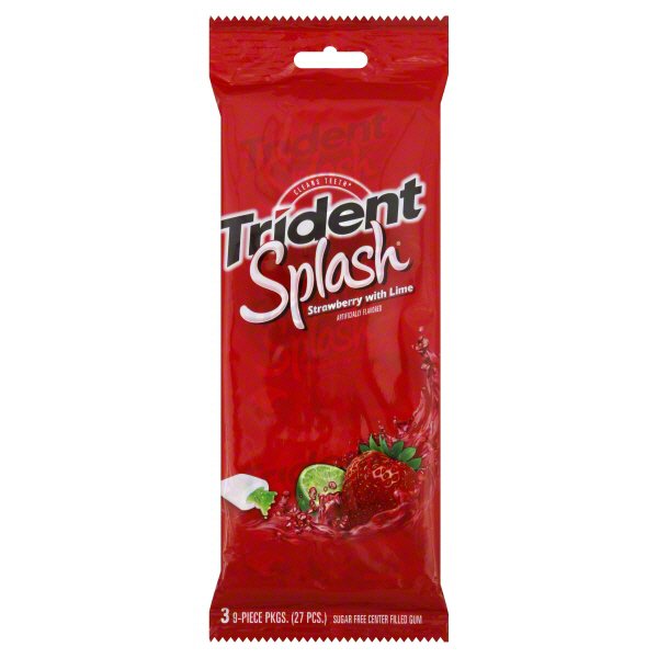 Trident Splash Center Filled Sugar Free Strawberry With Lime Gum - Shop ...