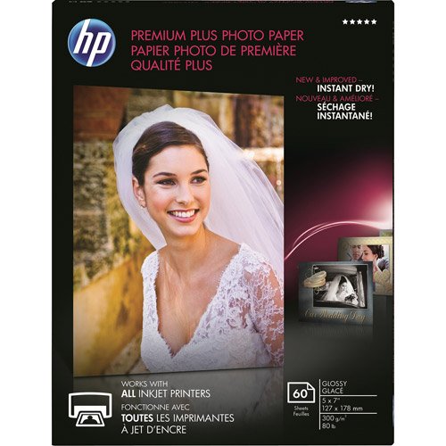 HP Premium Plus Glossy Photo Paper 60 Sheets, 5 x 7 - Shop Copy paper ...