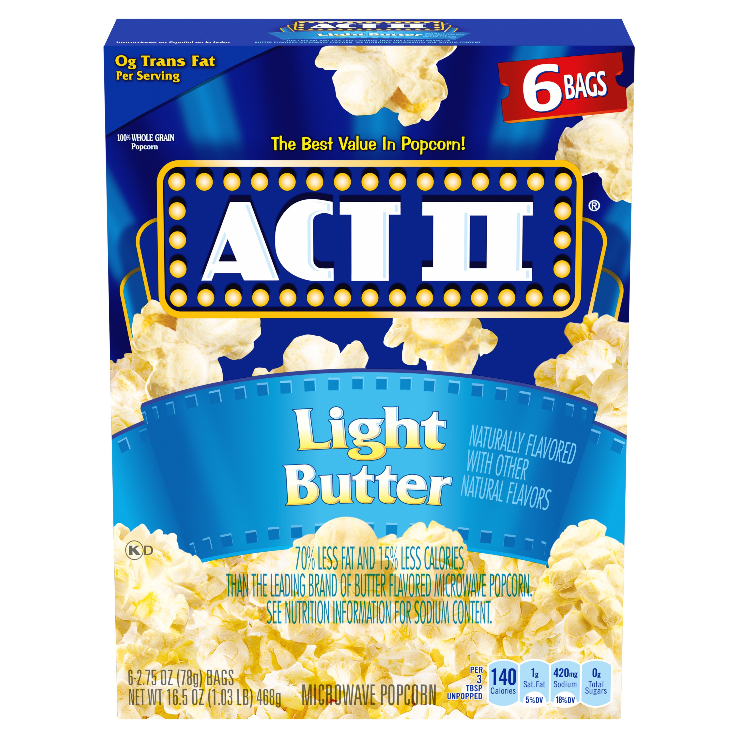 ACT II Light Butter Microwave Popcorn - Shop Popcorn at H-E-B
