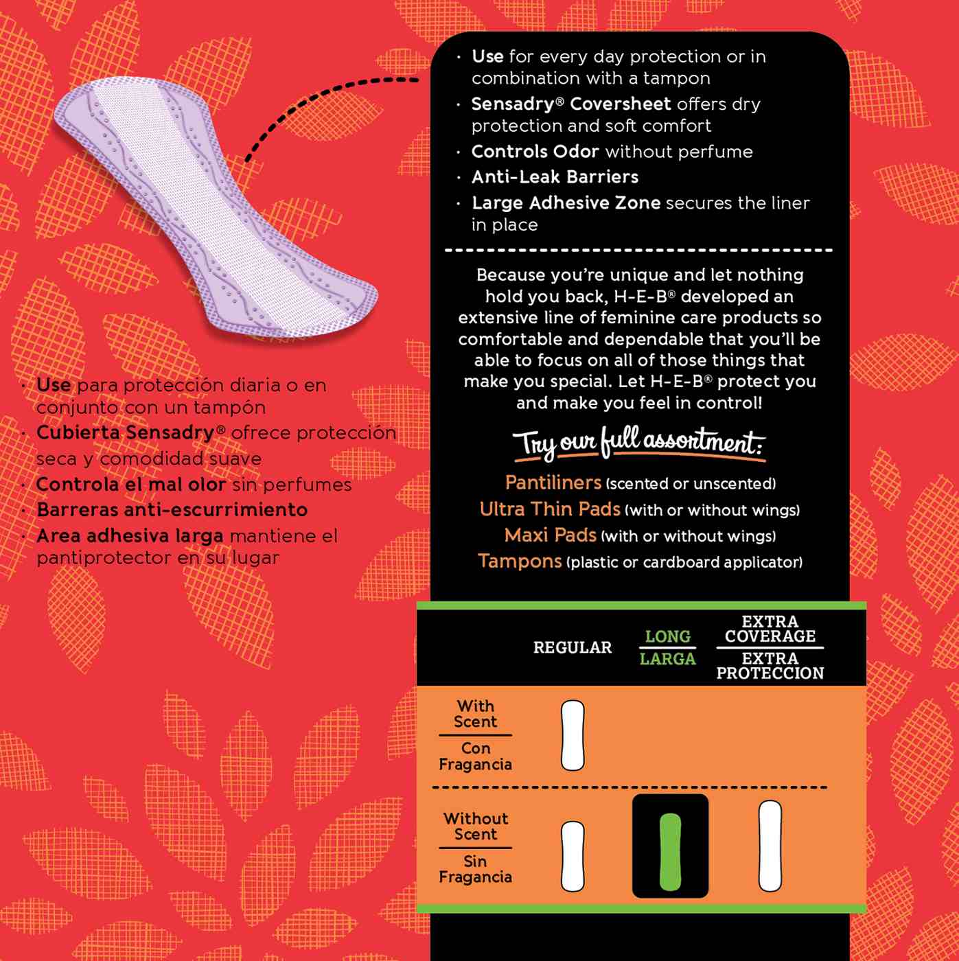 H-E-B Long Pantiliners - Shop Pads & liners at H-E-B