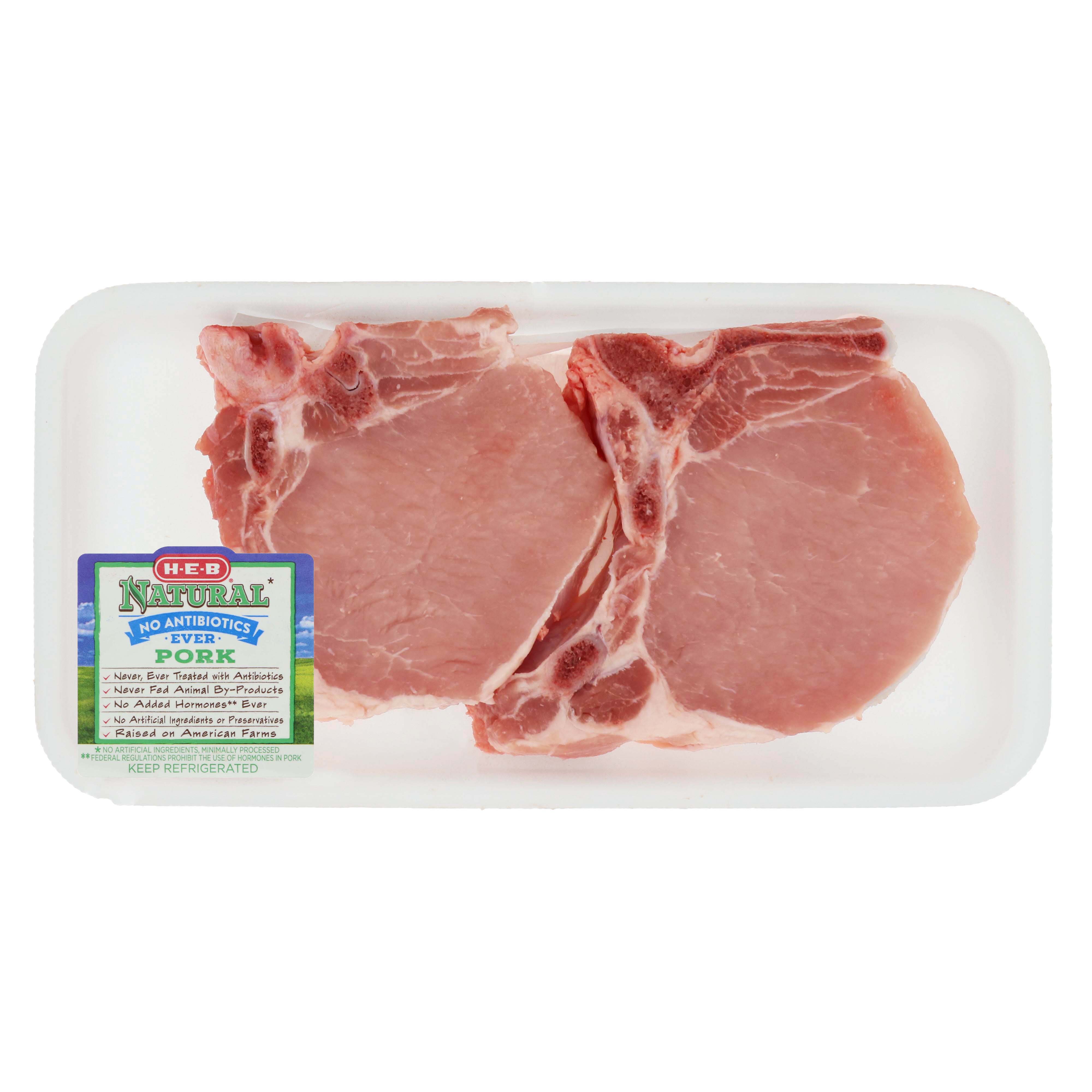 H-E-B Natural Bone-in Center Rib Pork Chops, Thick Cut - Shop Pork at H-E-B