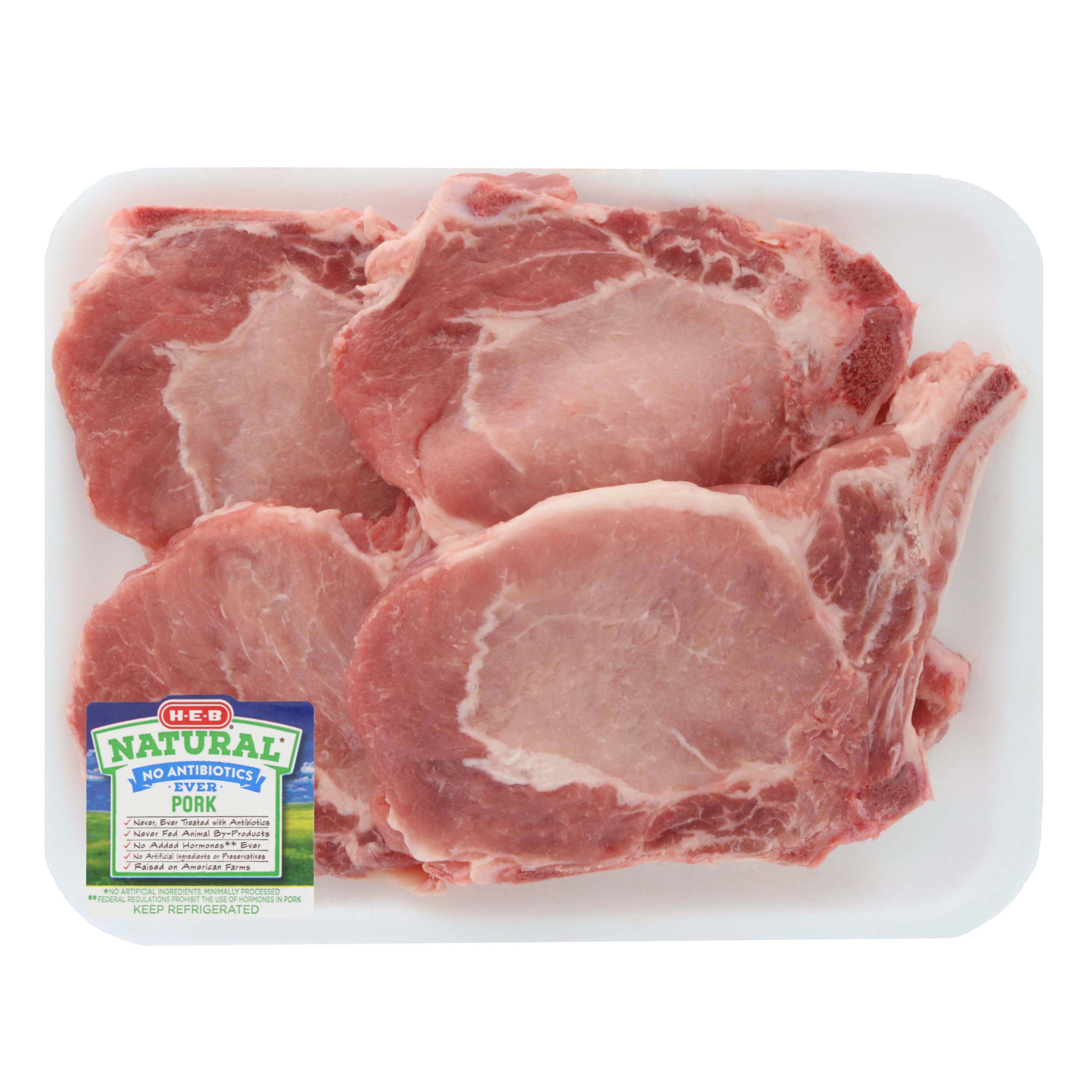 H-E-B Natural Bone-in Ribeye Pork Chops, Thick Cut - Shop Pork at H-E-B
