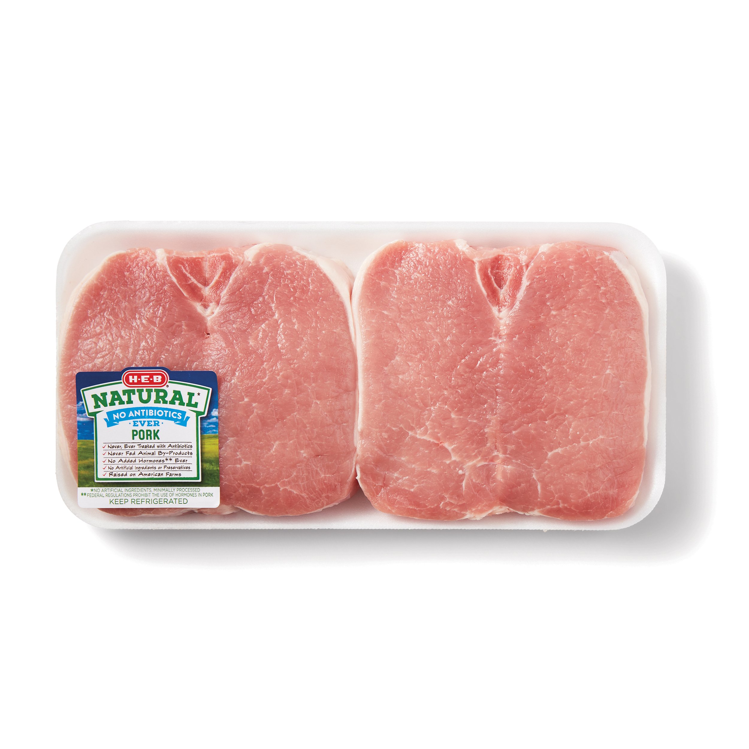 H-E-B Natural Boneless Butterflied Center Loin Pork Chops, Thick Cut ...