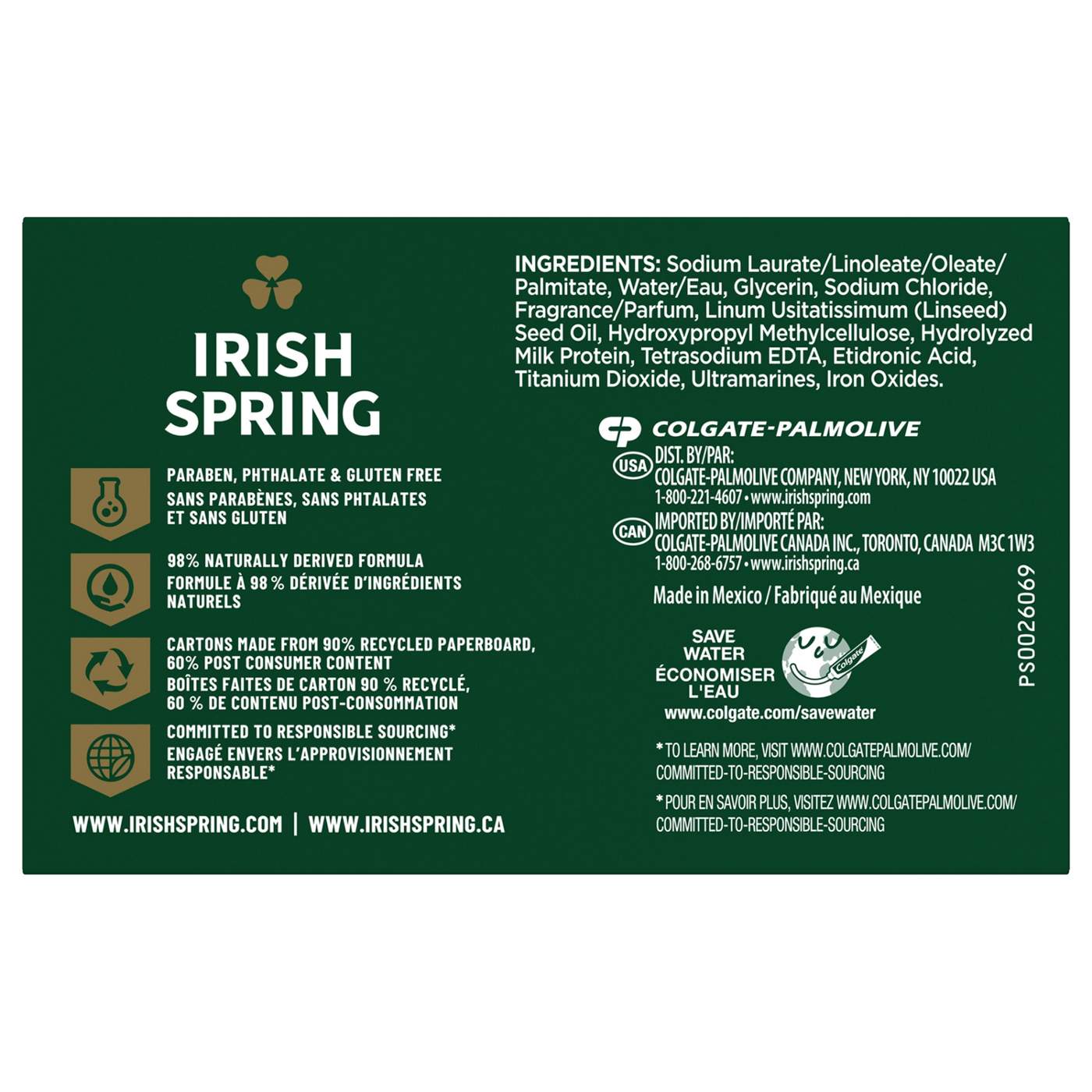 Irish Spring Deodorant Bar Soap for Men = Moisture Blast - Shop Hand ...