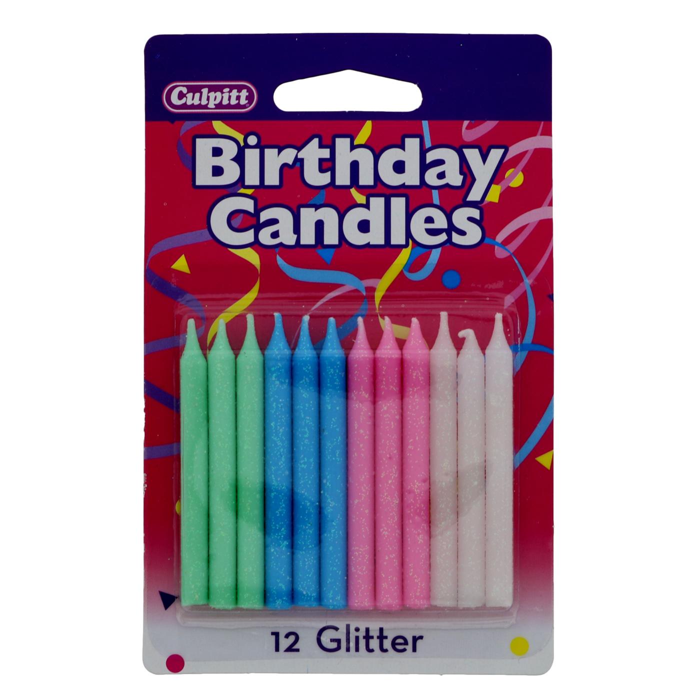 Bakery Crafts Assorted Color Glitter Birthday Candles - Shop Birthday ...