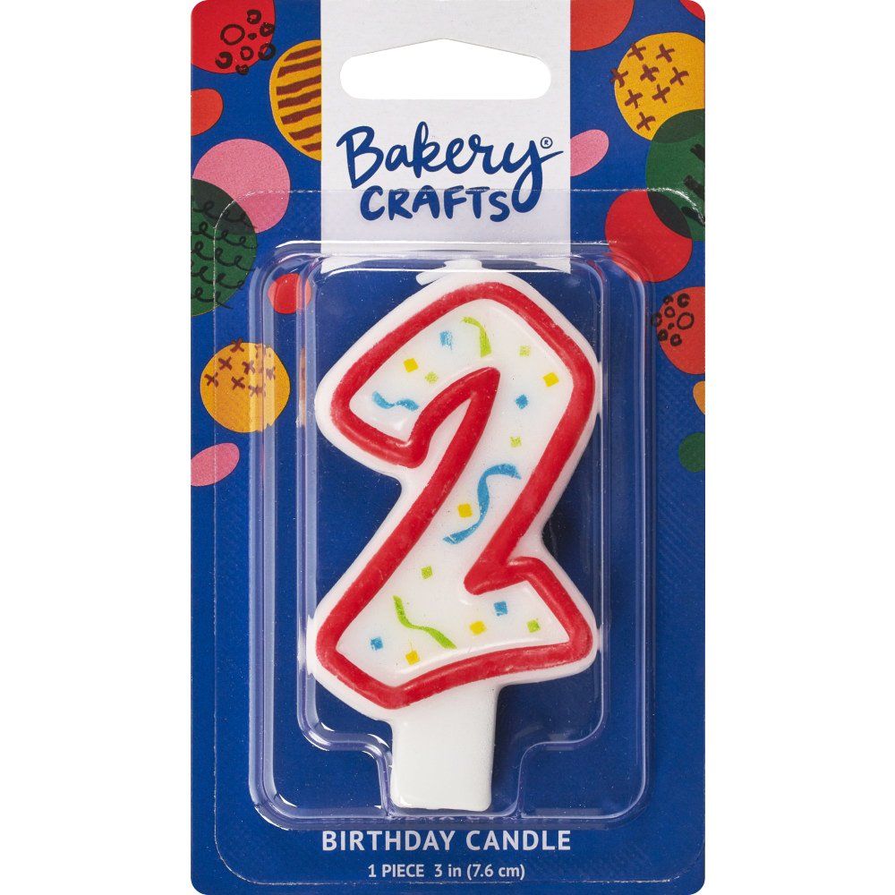Bakery Crafts Red Numeral "2" Birthday Candle - Shop Birthday candles ...