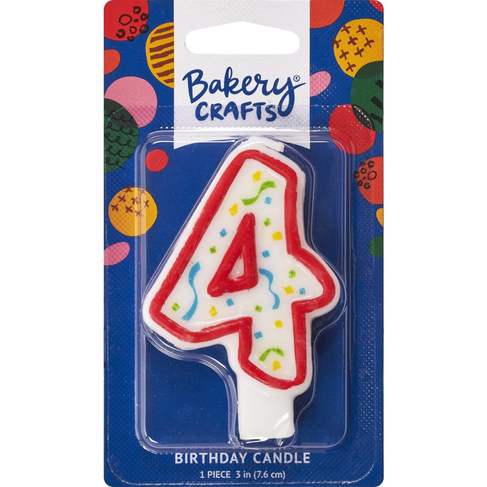 Bakery Crafts Red Numeral "4" Birthday Candle - Shop Birthday candles ...