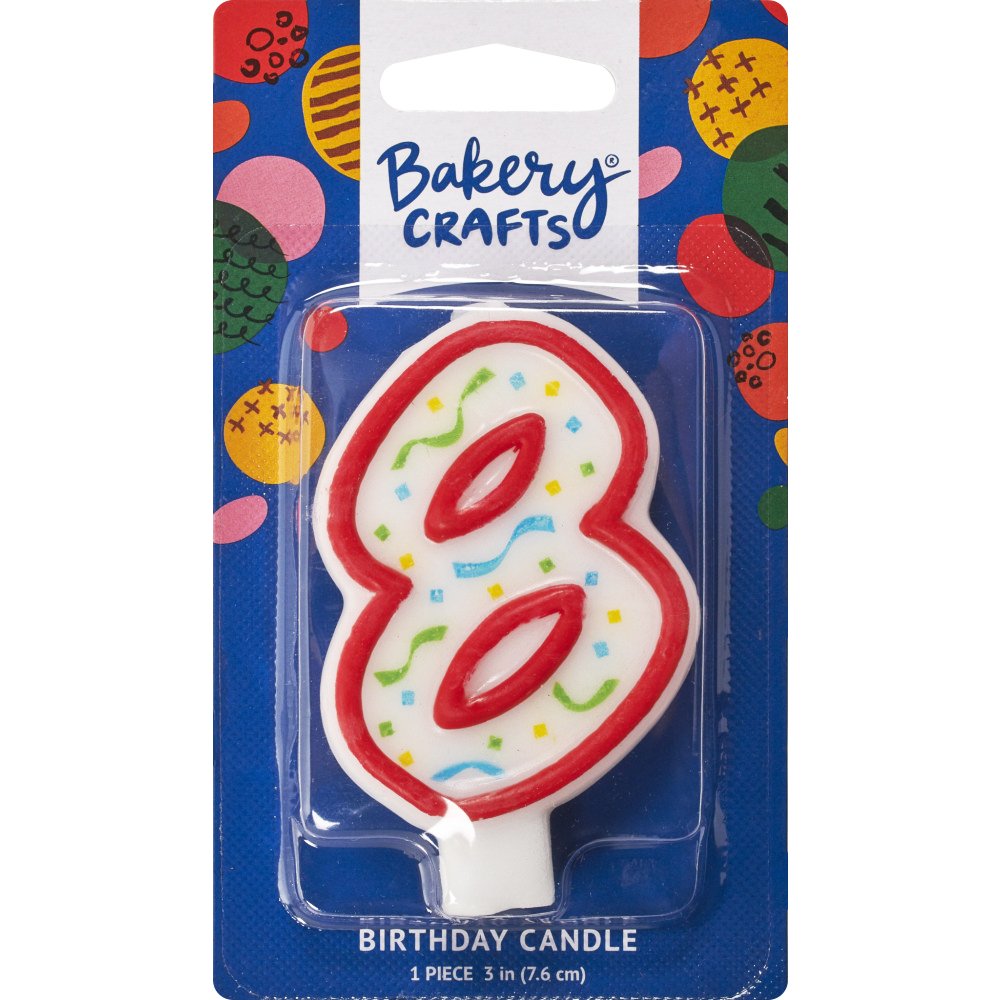 Number 8 Red Candle