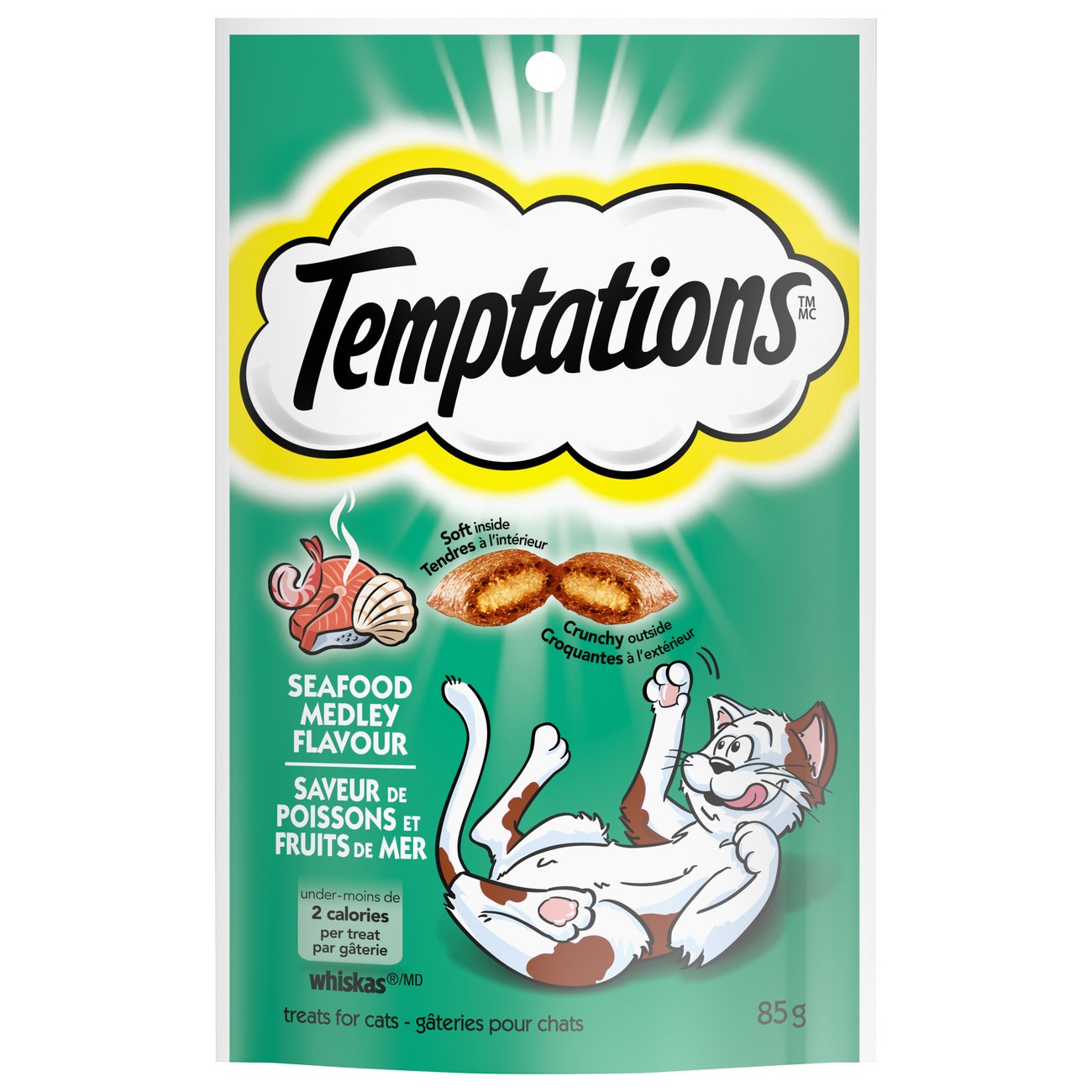 Temptations Classic Crunchy and Soft Cat Treats Seafood Medley Flavor ...