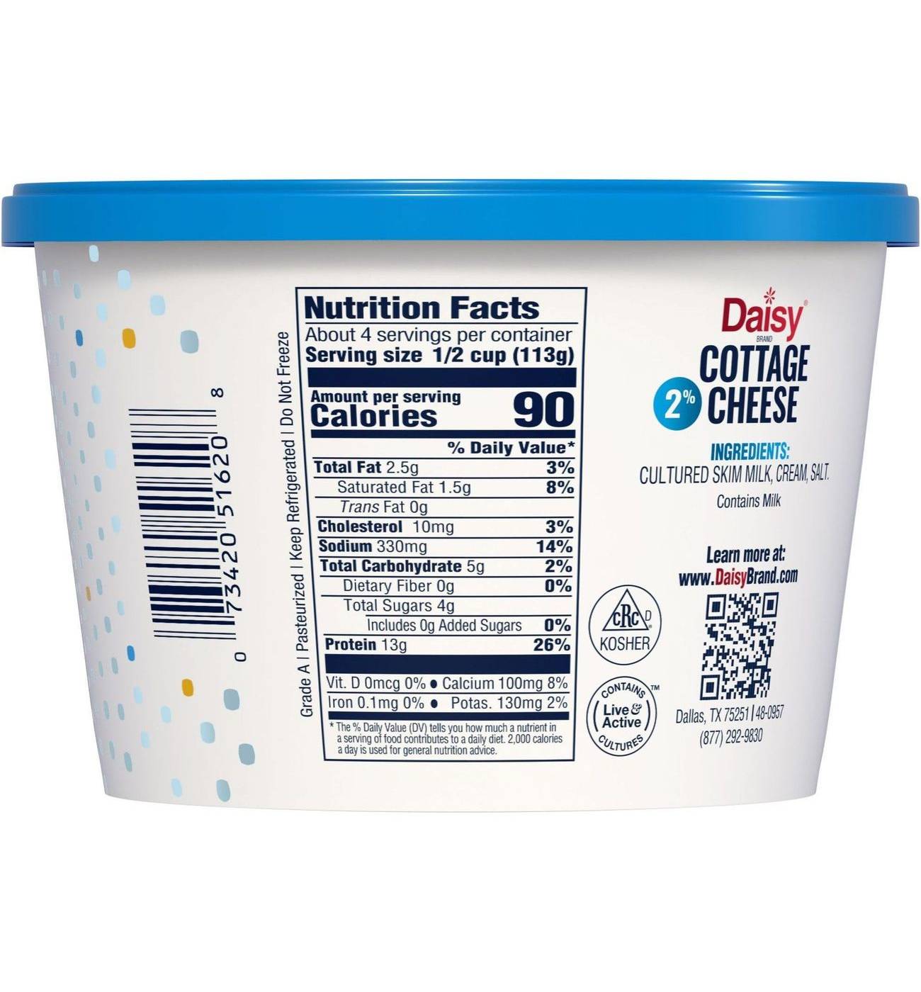 Daisy Small Curd 2% Milkfat Low Fat Cottage Cheese - Shop Cottage ...