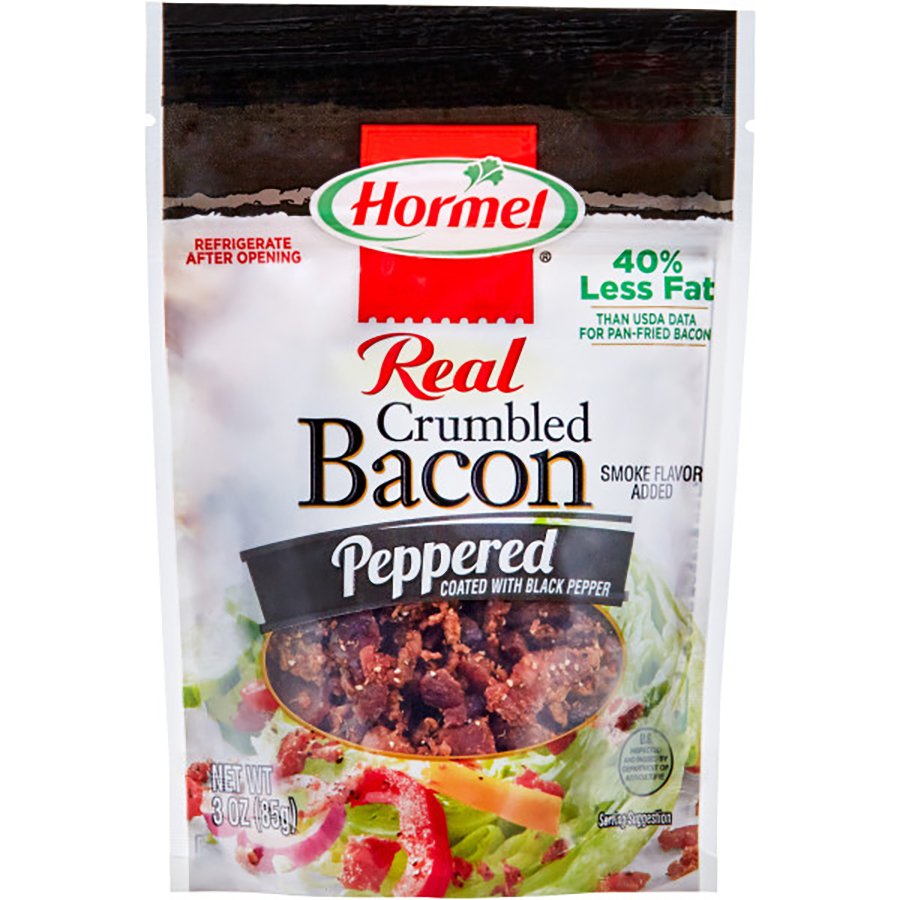 Hormel Real Crumbled Peppered Bacon - Shop Salad toppings at H-E-B Hormel Real Crumbled Peppered Bacon - Shop Salad toppings at H-E-B