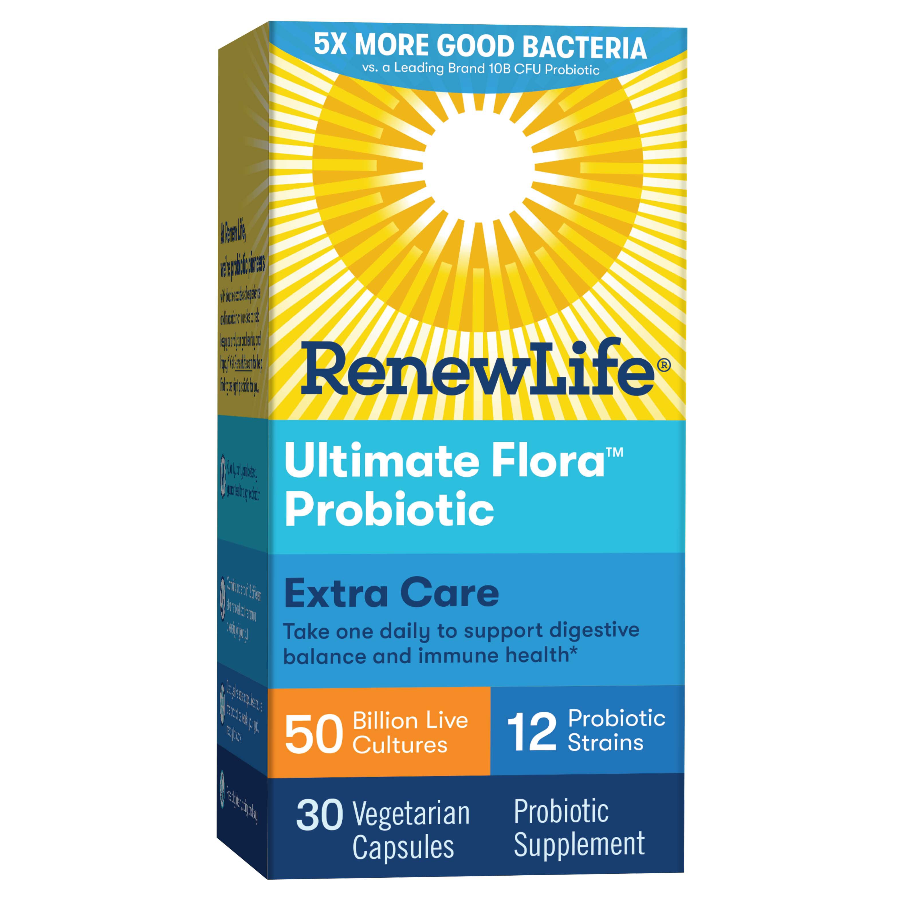 Renew Life Ultimate Flora Extra Care Probiotic Vegetarian Capsules ...