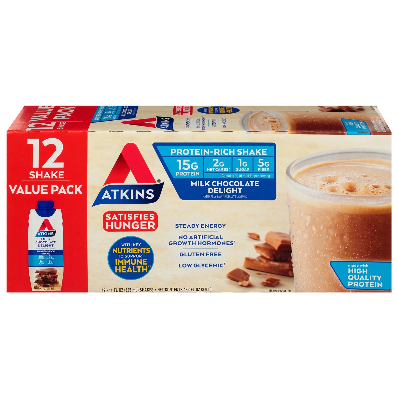 Atkins 15g Protein Shakes 12pk Bottles - Milk Chocolate Delight - Shop ...