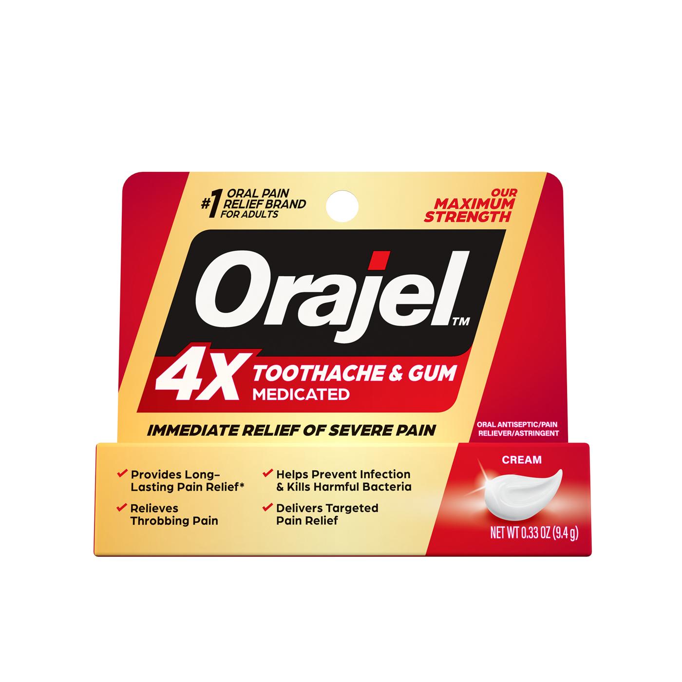 Orajel 4x Medicated Toothache & Gum Instant Pain Relief Cream - Shop ...