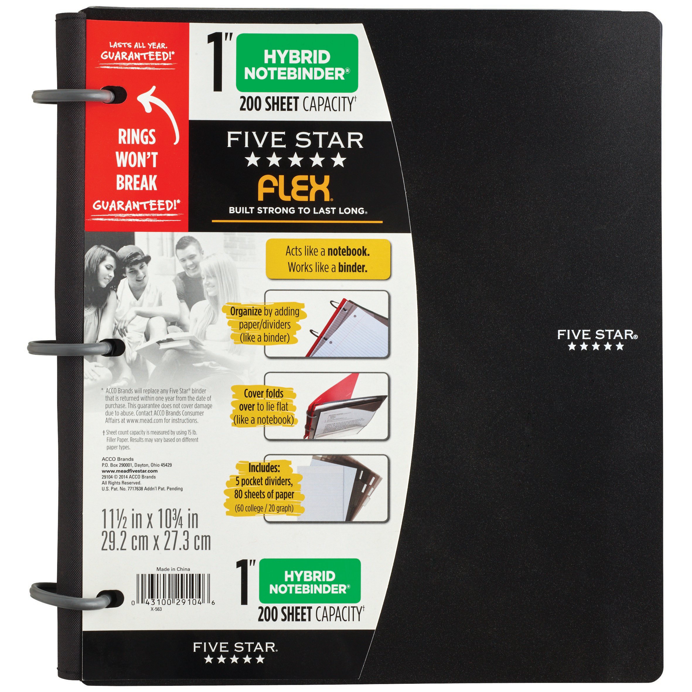 FIVE STAR Flex Hybrid Notebinder, Assorted Colors - Shop Binders at H-E-B