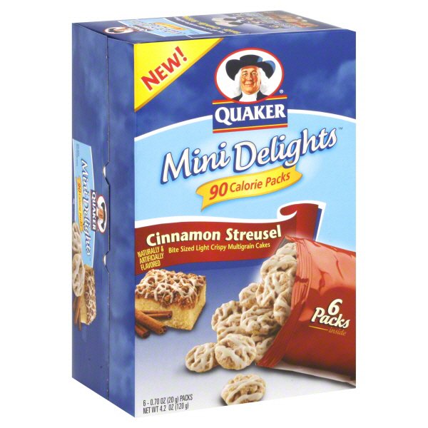Quaker Mini Delights Cinnamon Struesel Rice Snacks - Shop Rice cakes at ...