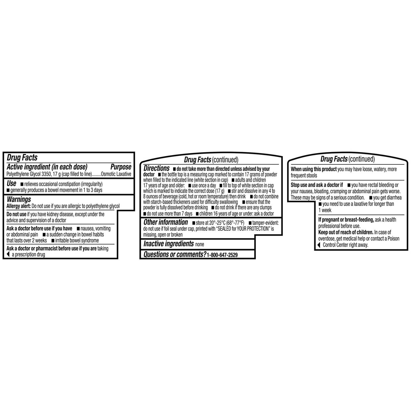 MiraLAX Laxative Powder - Shop Digestion & nausea at H-E-B