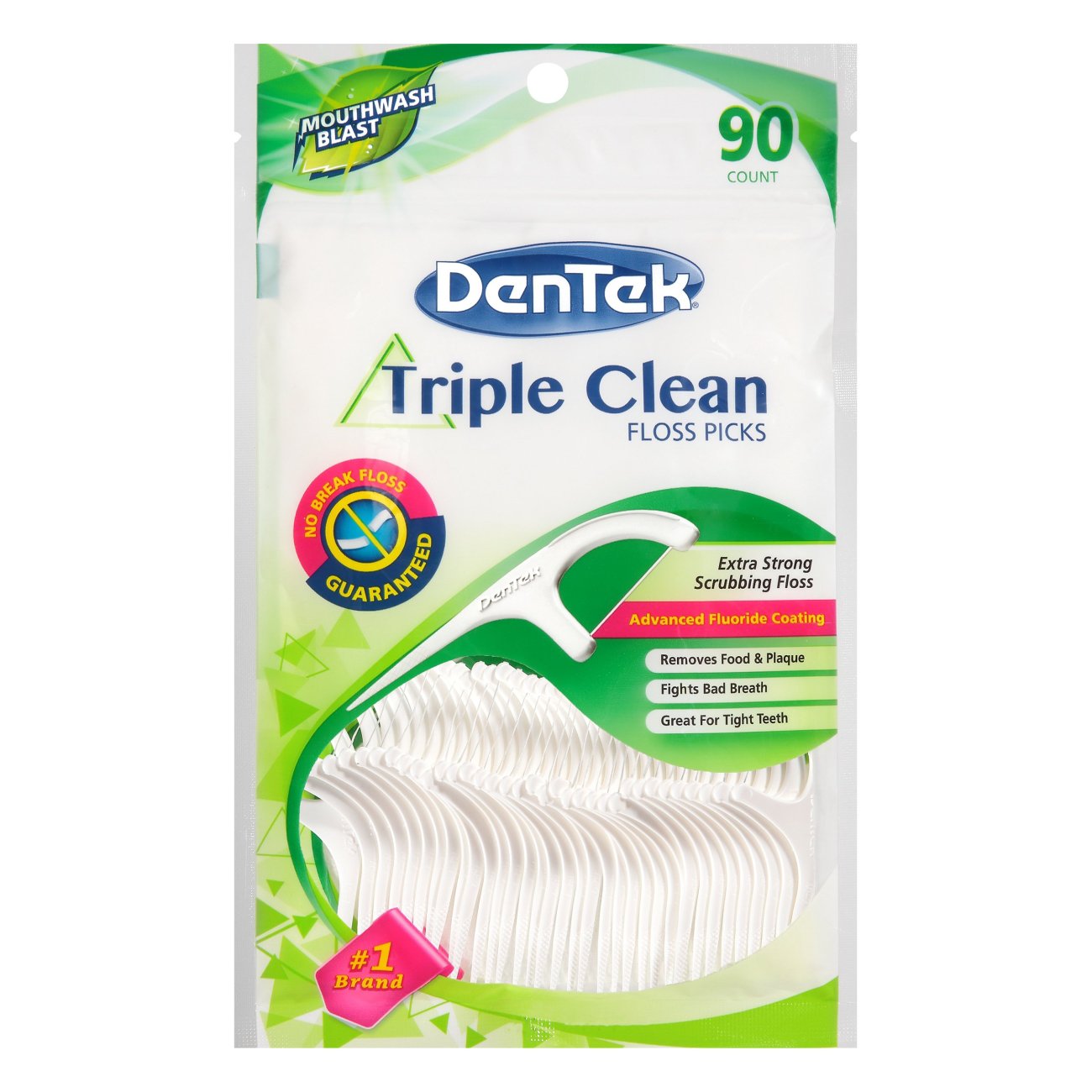 Dentek Triple Clean Fresh Mint Scrubbing Floss Picks - Shop Oral ...