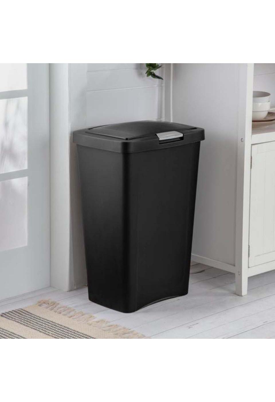 Sterilite Touch Top Waste Basket Black Shop Trash cans at H E B
