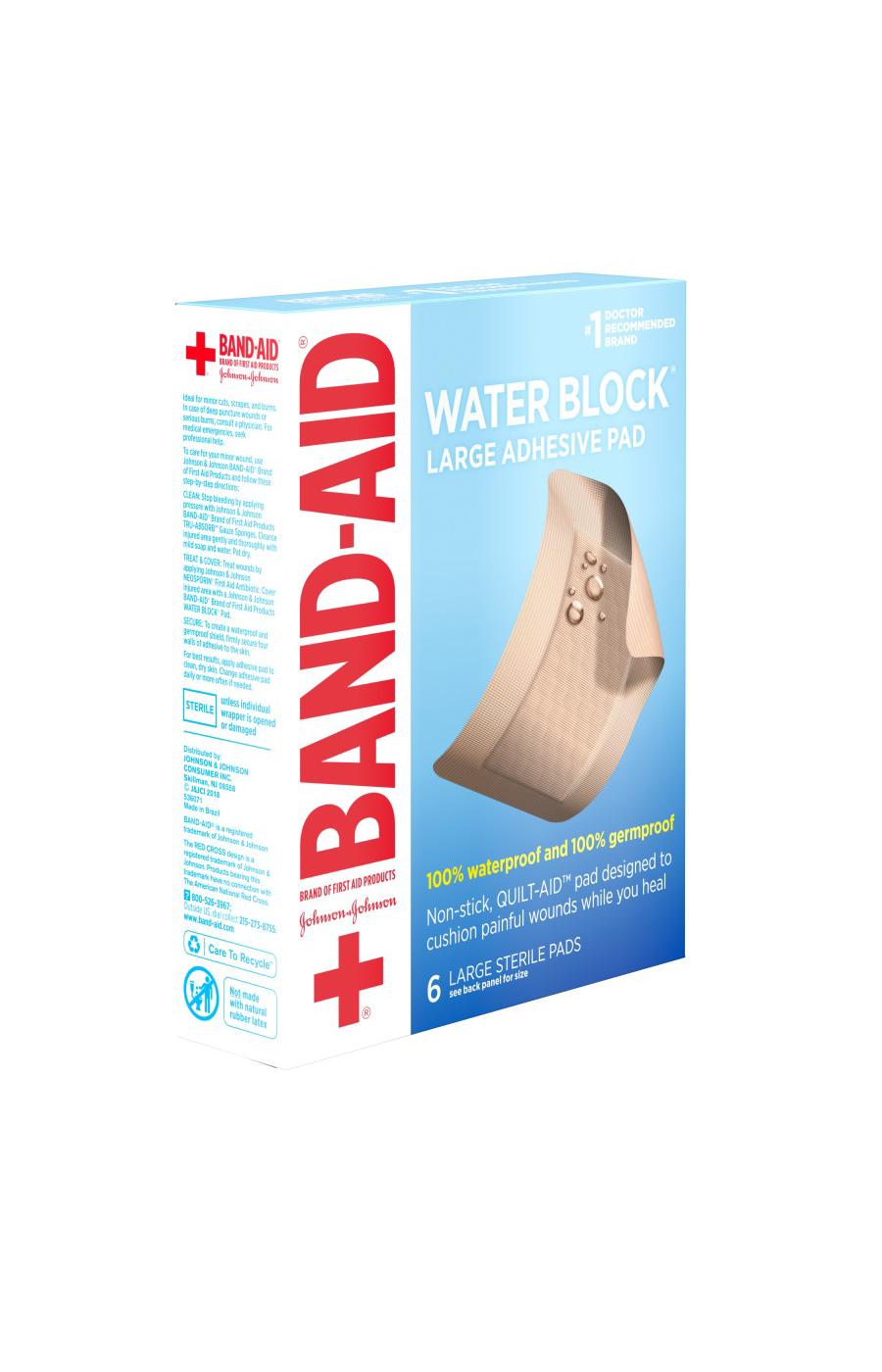 Band-Aid Brand Of First Aid Products Water Block Waterproof Pads, 2.9 ...
