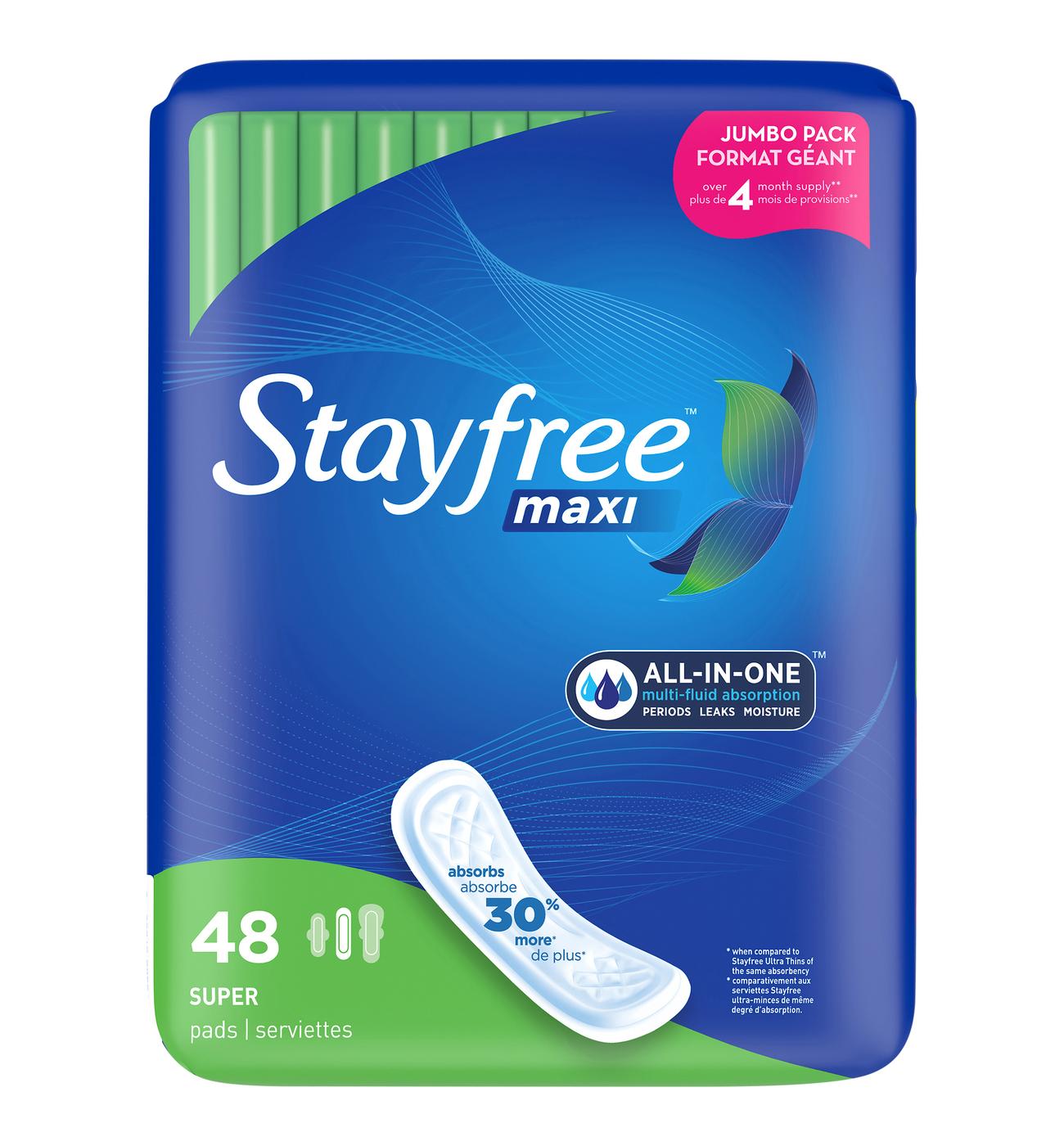 Stayfree Maxi Pads - Super - Shop Pads & liners at H-E-B