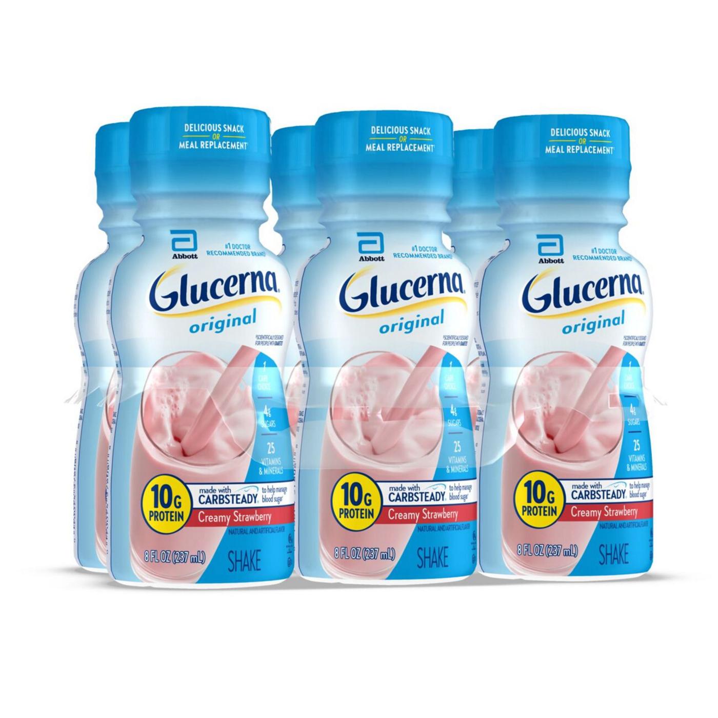 Glucerna 10g Protein Diabetes Nutritional Shake - Creamy Strawberry, 8 ...