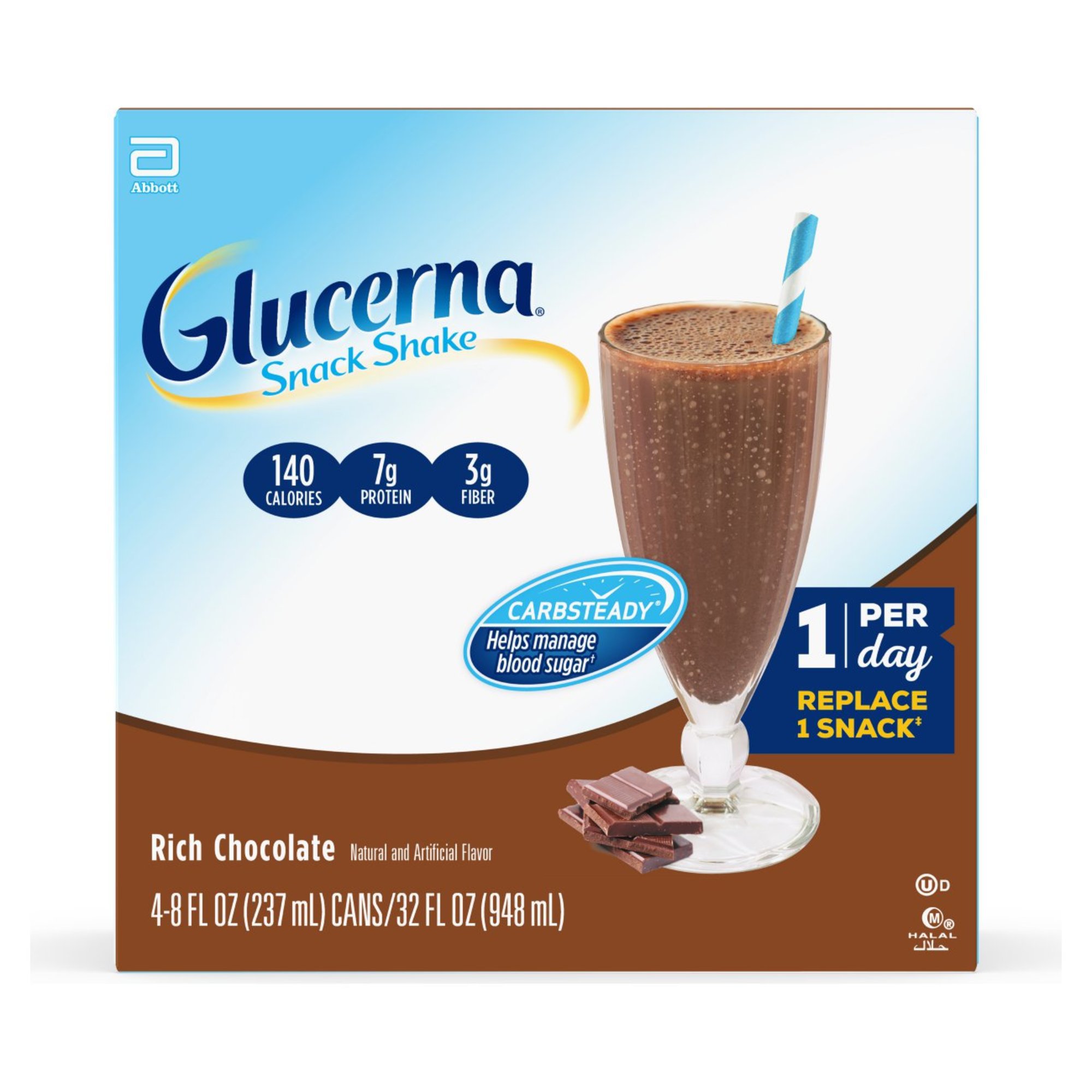 Glucerna Snack Nutrition Shake Rich Chocolate Ready-to-Drink - Shop ...