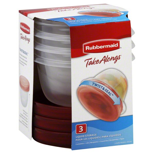Rubbermaid Take Alongs Twist & Seal Liquid Storage Containers 2 Cup ...