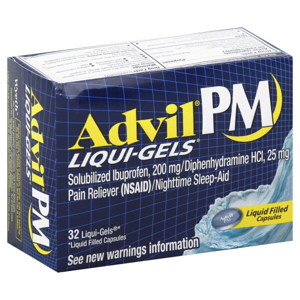 Advil PM Pain Reliever/Nighttime Sleep-Aid Liqui-Gels - Shop Sleep ...