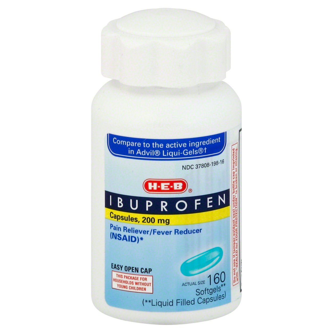 H-E-B Ibuprofen 200 mg Softgels (Easy Open Cap) - Shop Pain Relievers ...