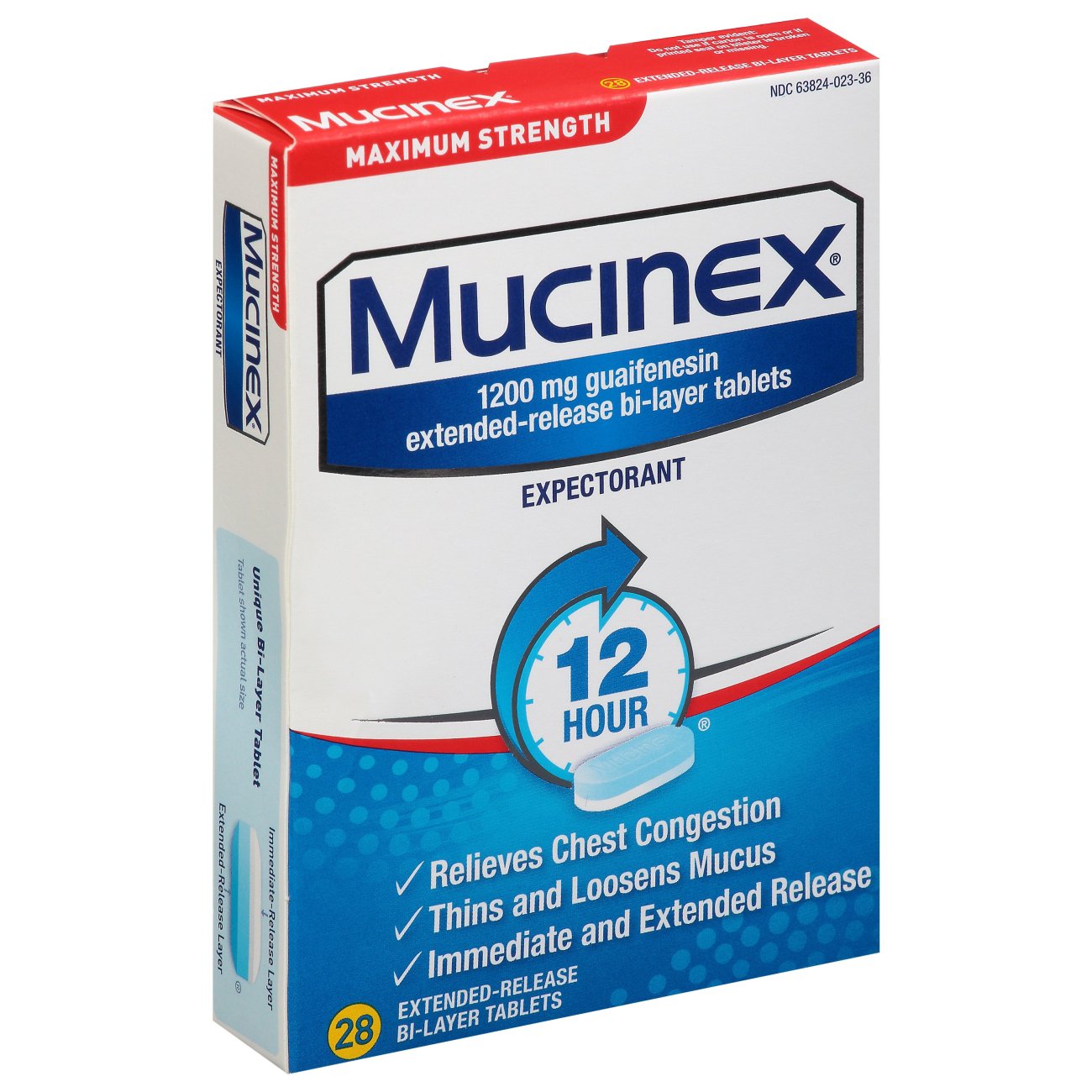Mucinex 12 Hour Maximum Strength Bi-Layer Tablets - Shop Cough, cold ...