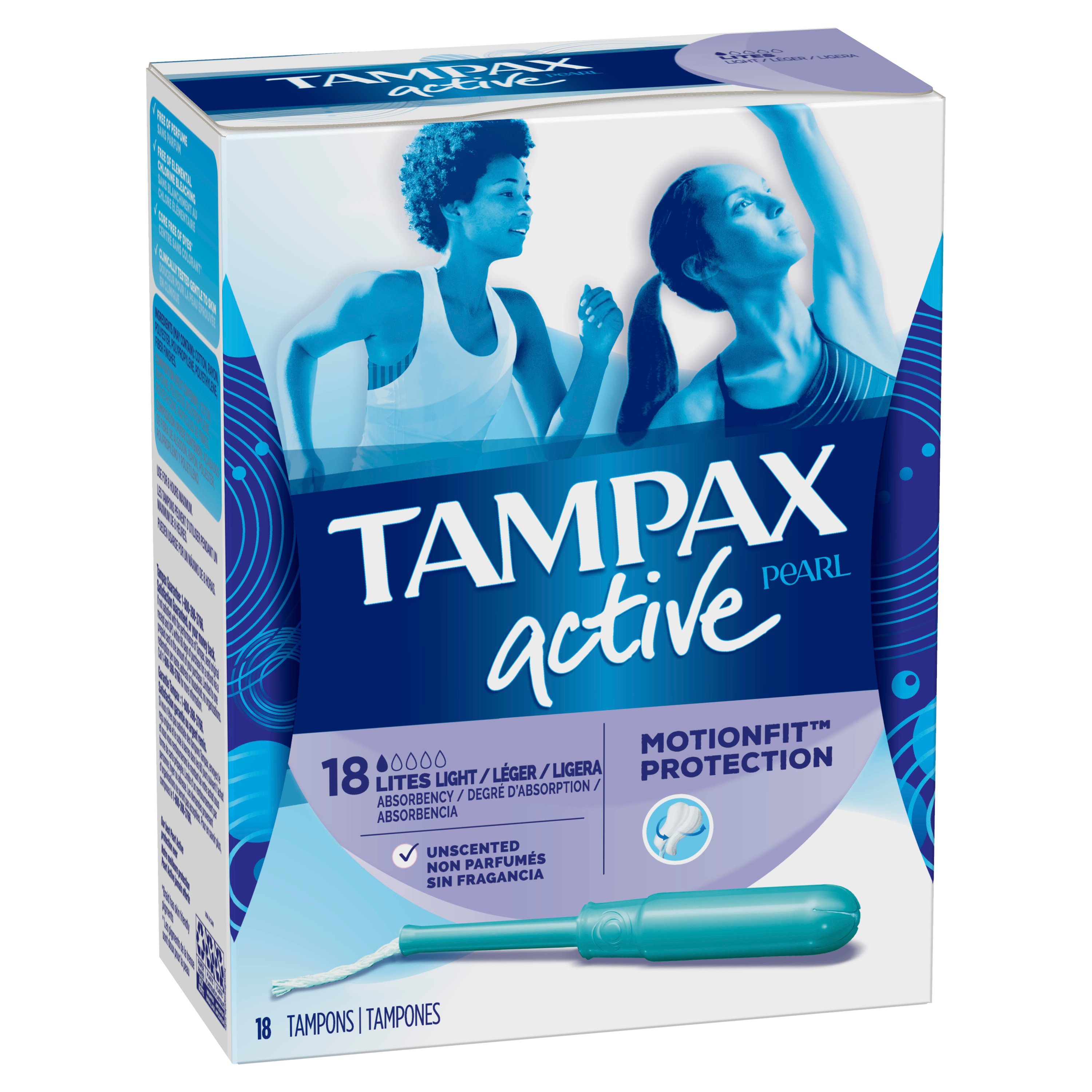 Tampax Pearl Light Active Tampons Unscented - Shop Feminine Care at H-E-B