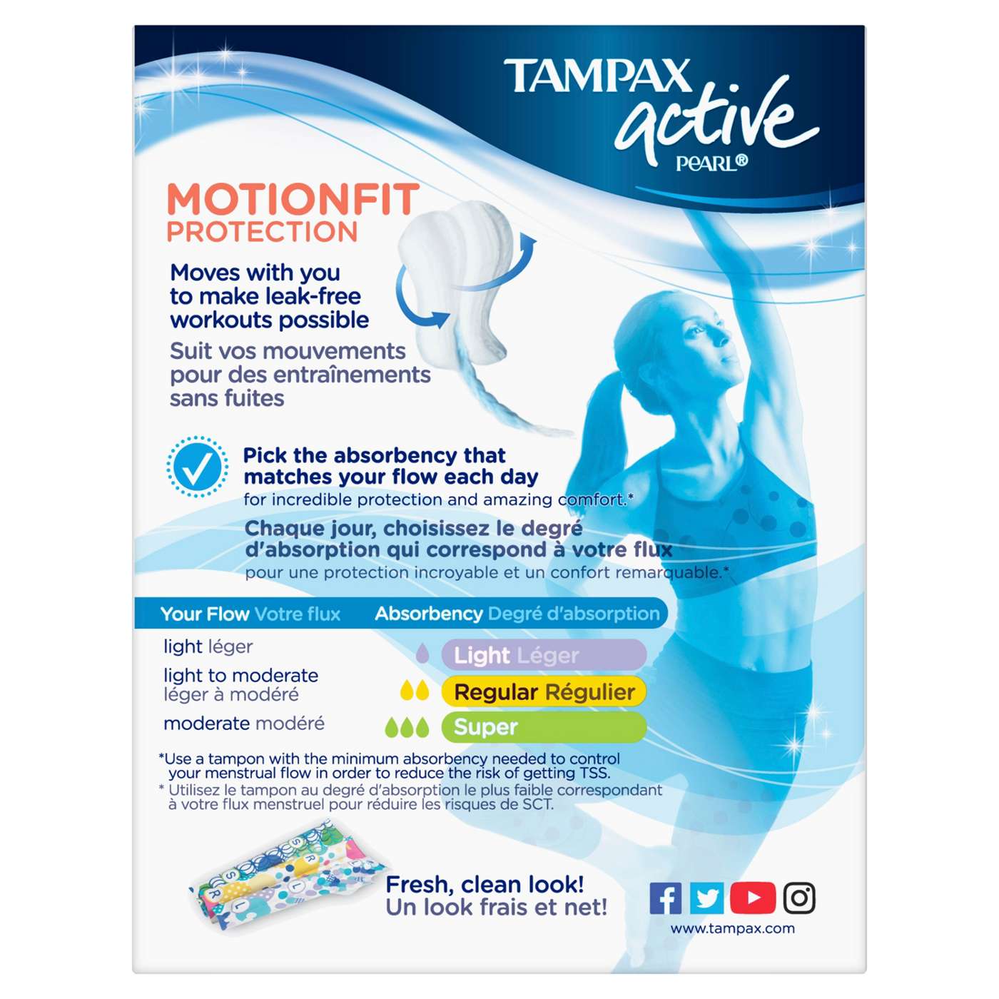 Tampax Pearl Light Active Tampons Unscented - Shop Tampons at H-E-B